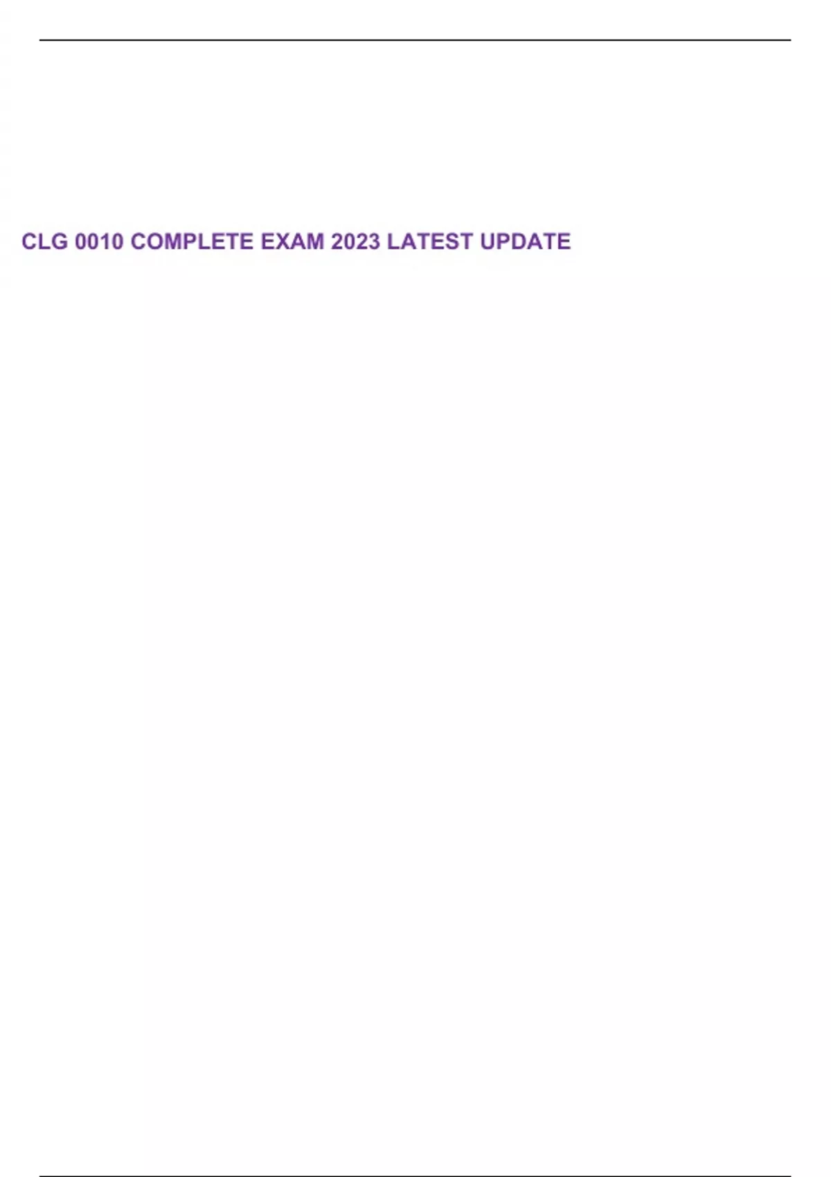 CLG 0010 COMPLETE EXAM 2023 LATEST UPDATE - CLG 0010 DoD Governmentwide ...