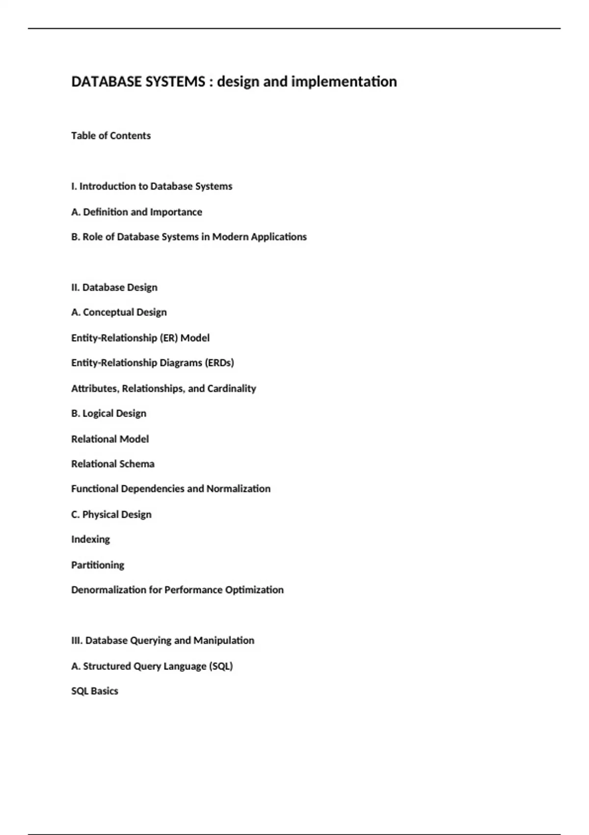 Summary DATABASE SYSTEMS design and implementation - All - Stuvia US