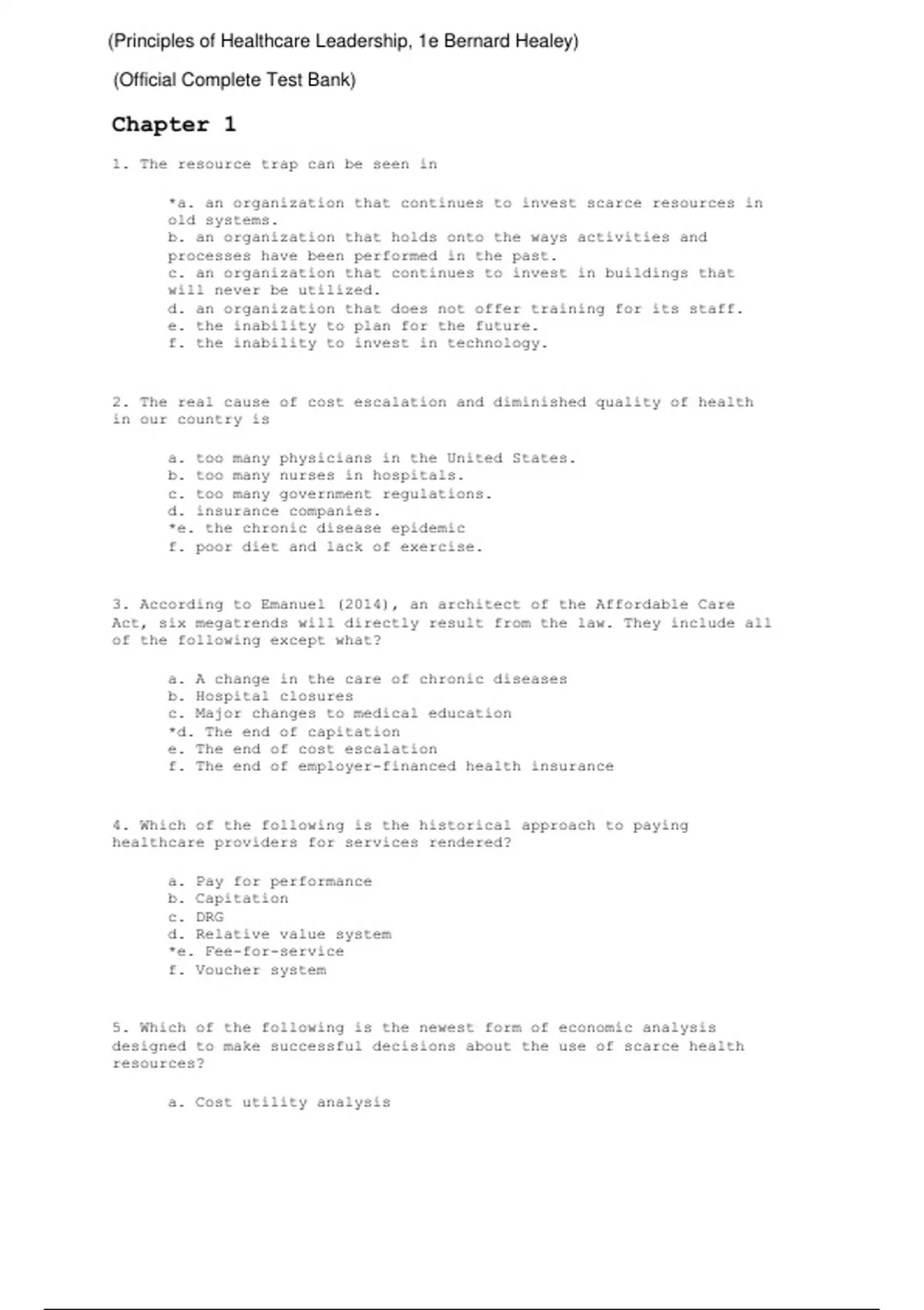 Principles of Healthcare Leadership 1st Edition By Bernard Healey ...