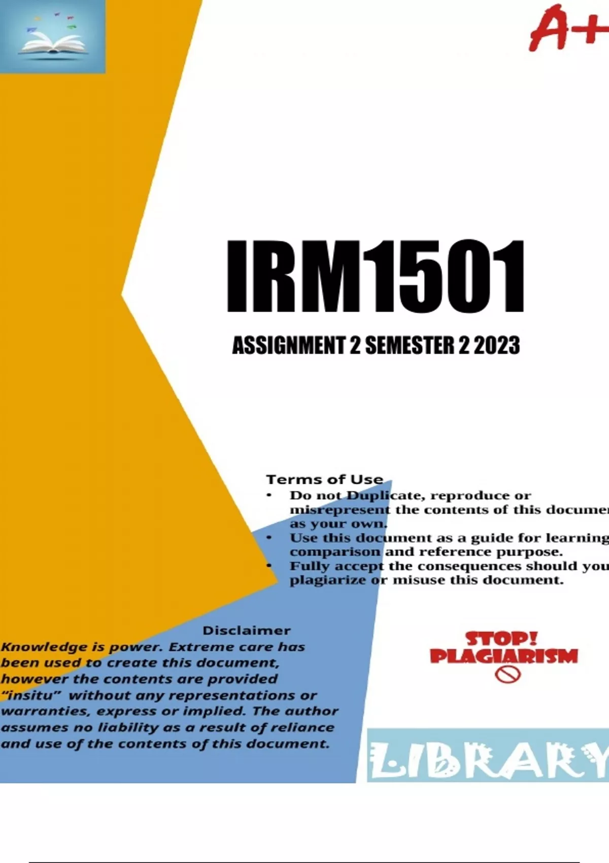 IRM1501 Assignment 2 Semester 1 2024 - DUE 17 April 2024 - IRM1501 ...