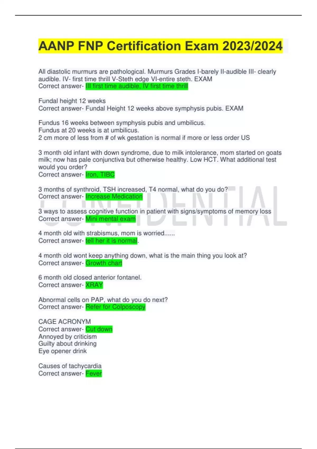 AANP FNP CERTIFICATION ACTUAL EXAMS QUESTIONS AND VERIFIED ANSWERS ...