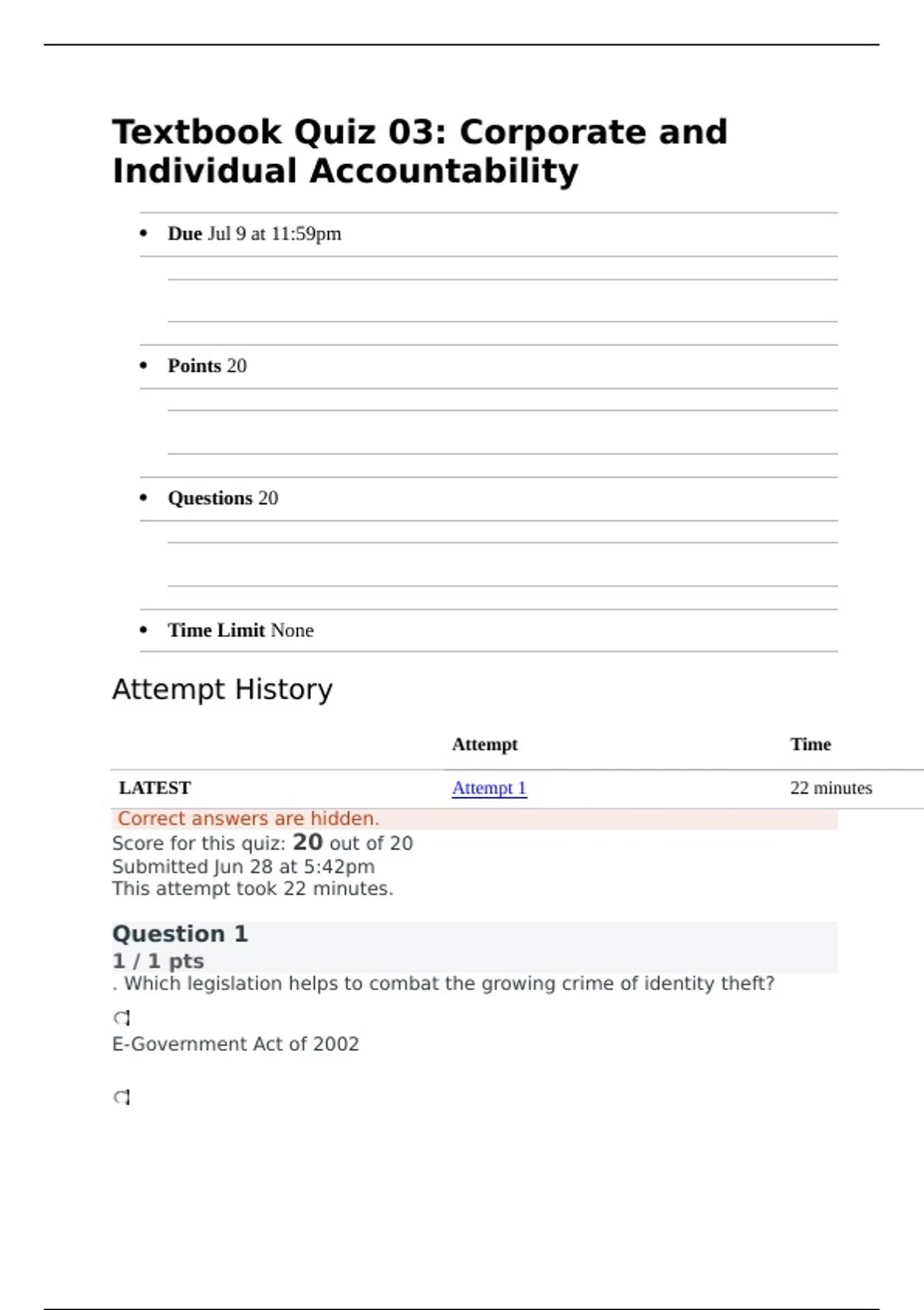 MBA 6207 Textbook Quiz 3 with Answers 2023 - MBA 6207 - Stuvia US