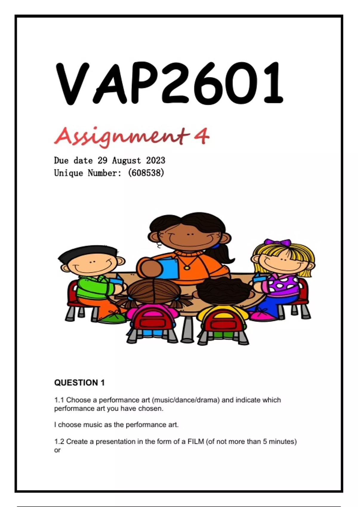 VAP2601 ASS 4 2023 - VAP2601 (VAP2601) - Stuvia US