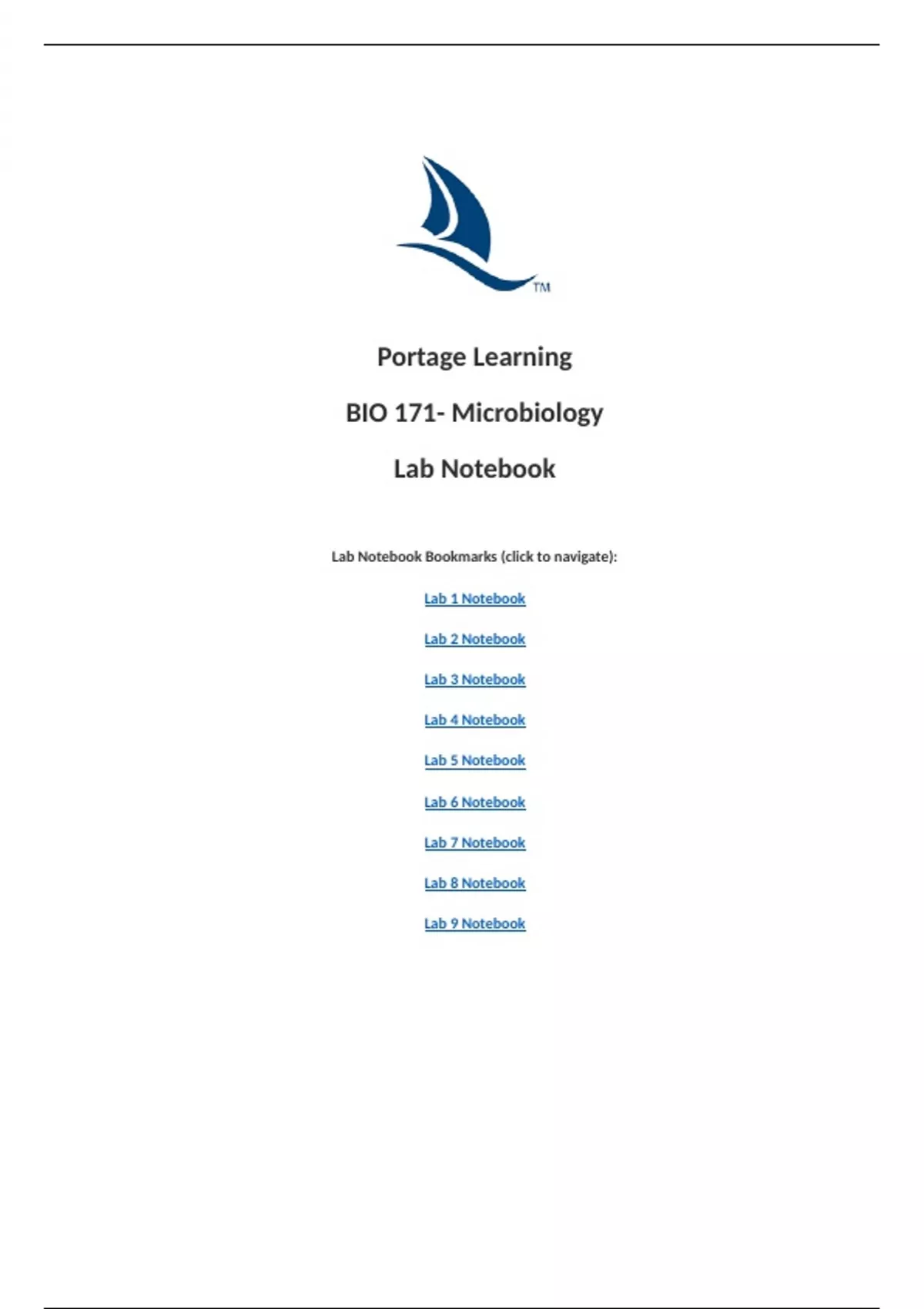 BIOD171 Microbiology Lab 6 Notebook Summer 2023 portage learning - BIOD 171 - Stuvia US