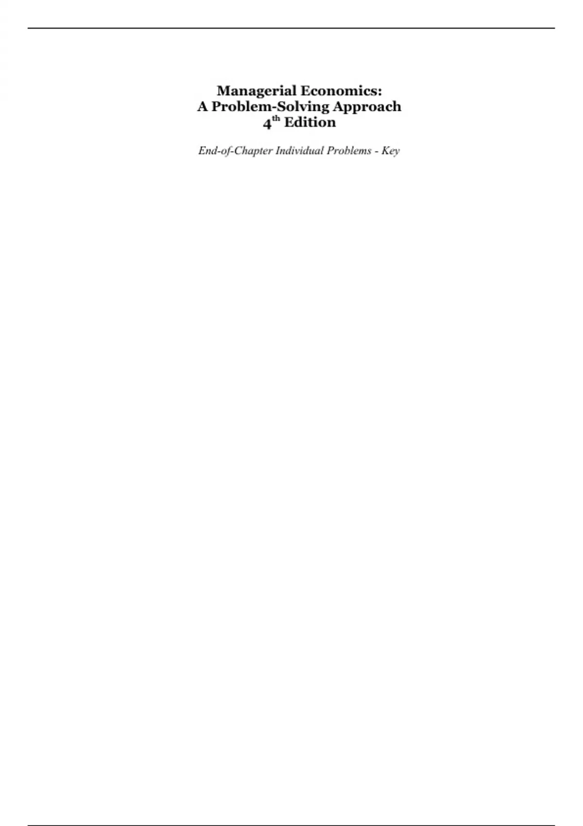 Summary Sorted with the [Managerial Economics,Froeb,4e] Comprehensive ...