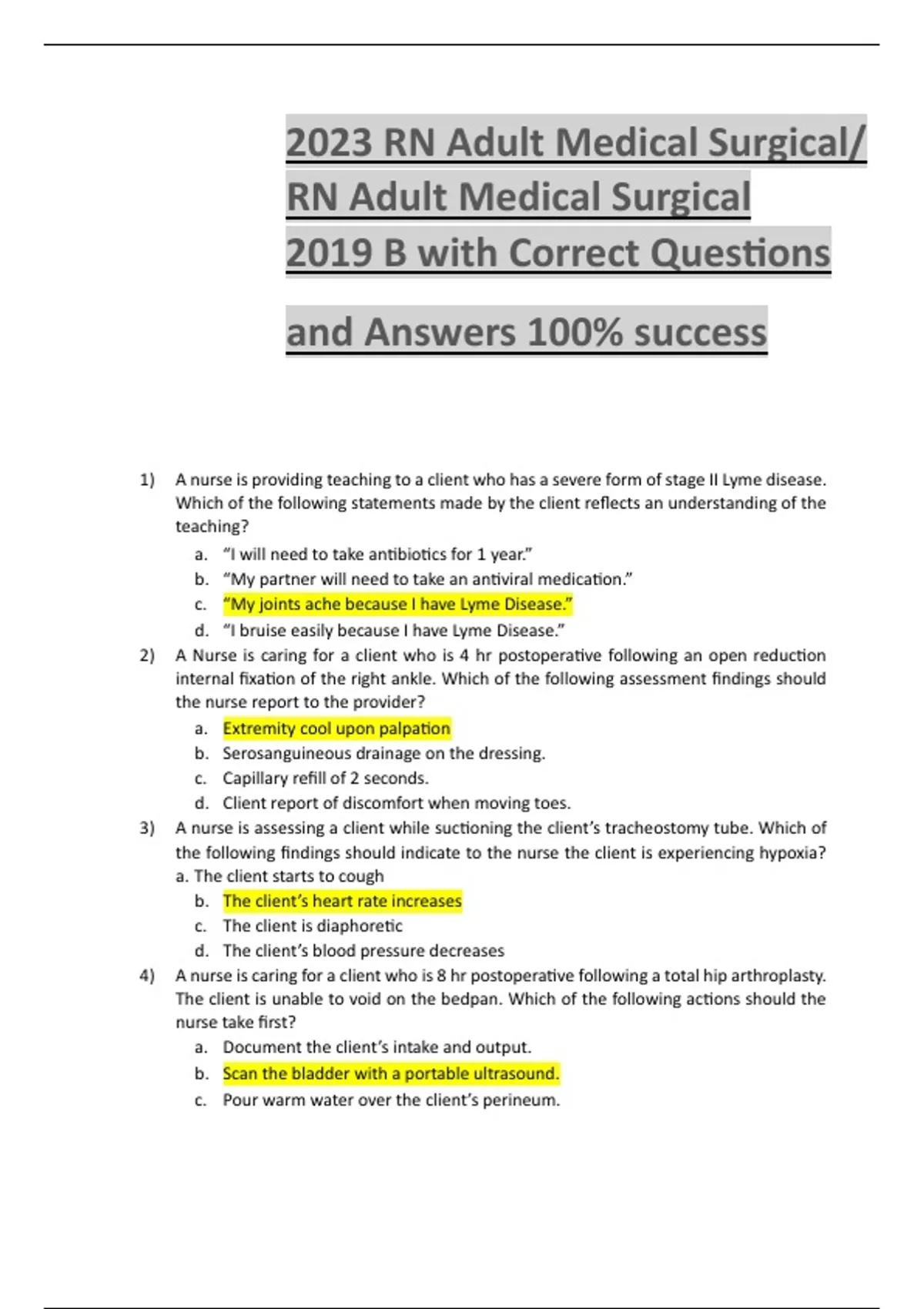 2023 RN Adult Medical Surgical/ RN Adult Medical Surgical 2019 B with ...