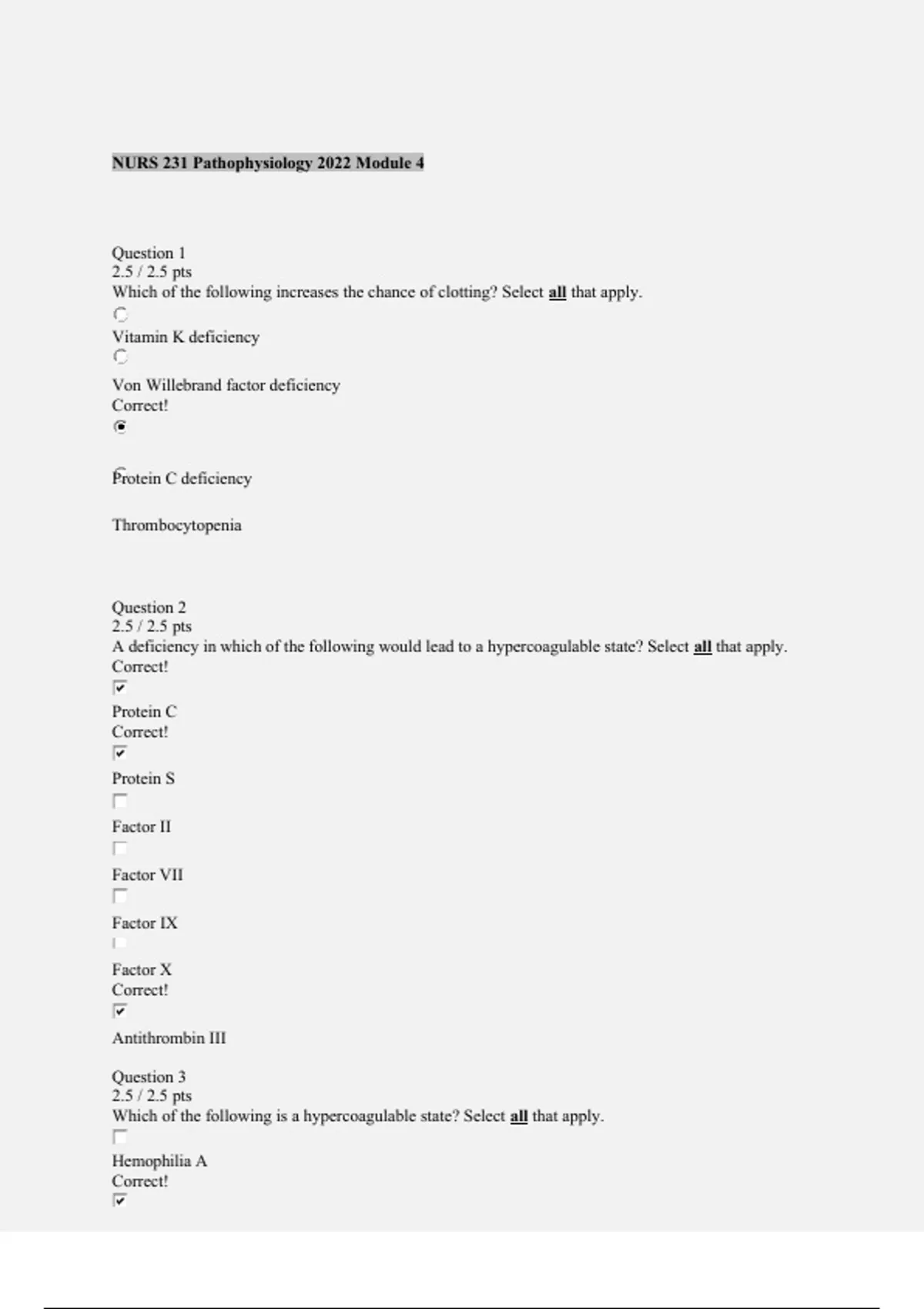 Portage Learning NURS 231 Pathophysiology 2022 Module 4 Exam Q4 UPDATE ...