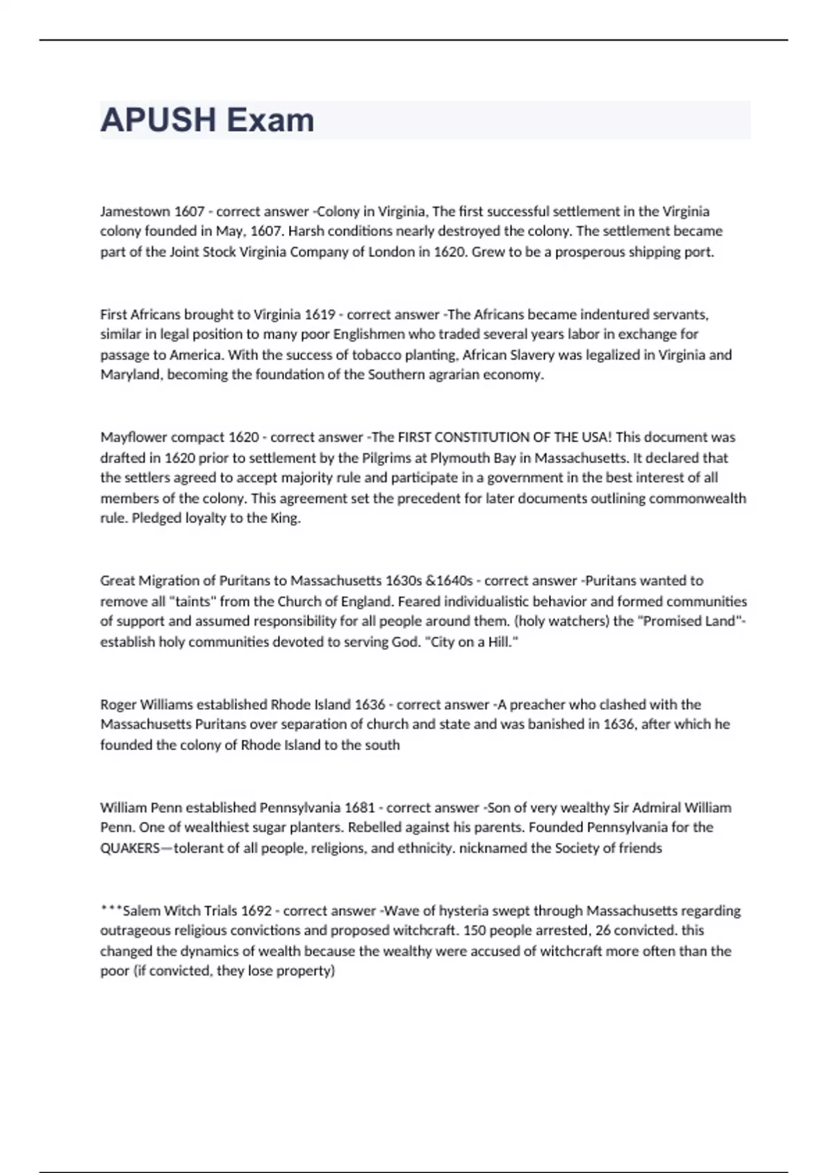 APUSH Exam 2023 with 100% correct answers - APUSH Ex - Stuvia US