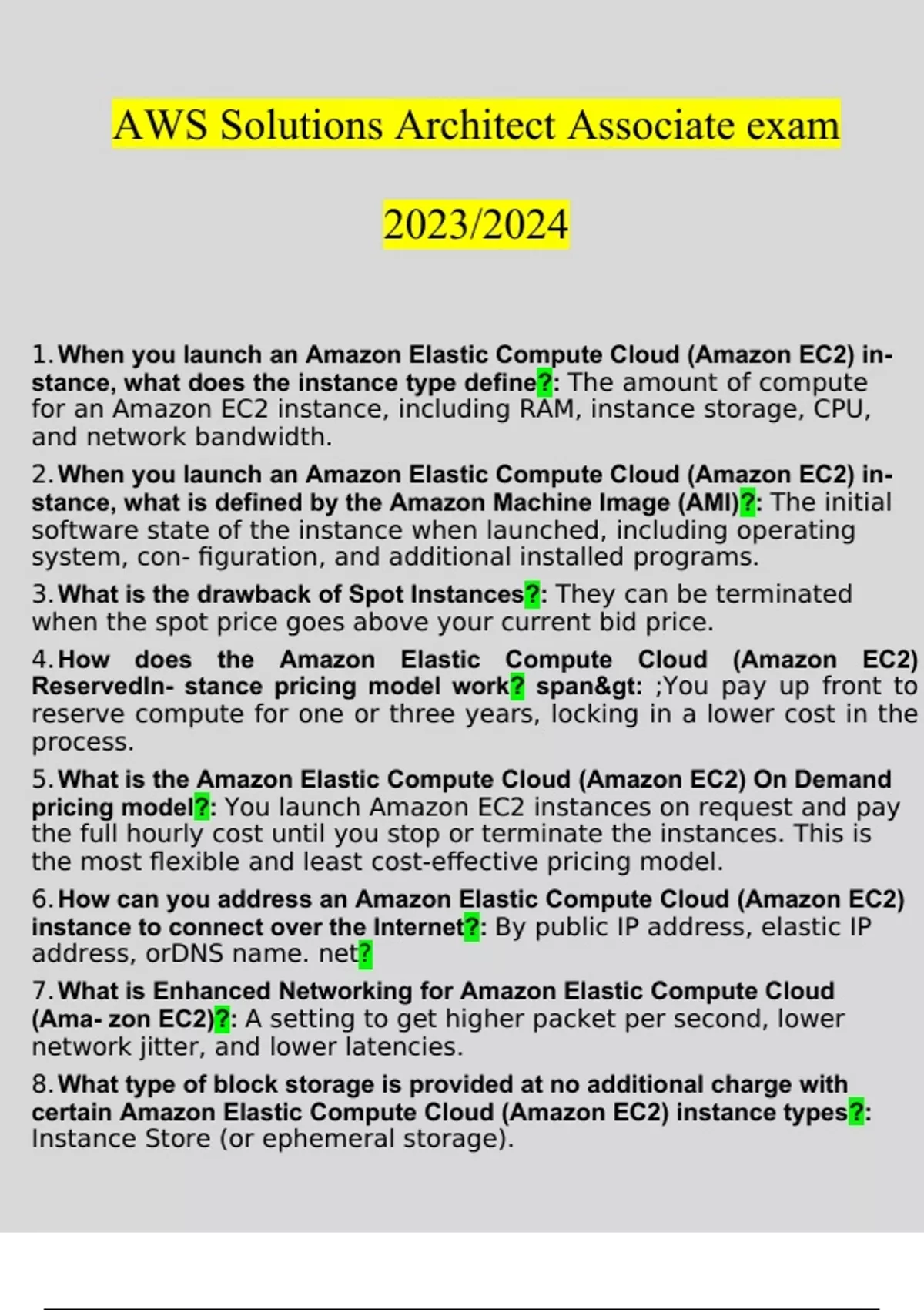 2023 Aws Certified Solutions Architect Associate Bundle Exams Stuvia Us