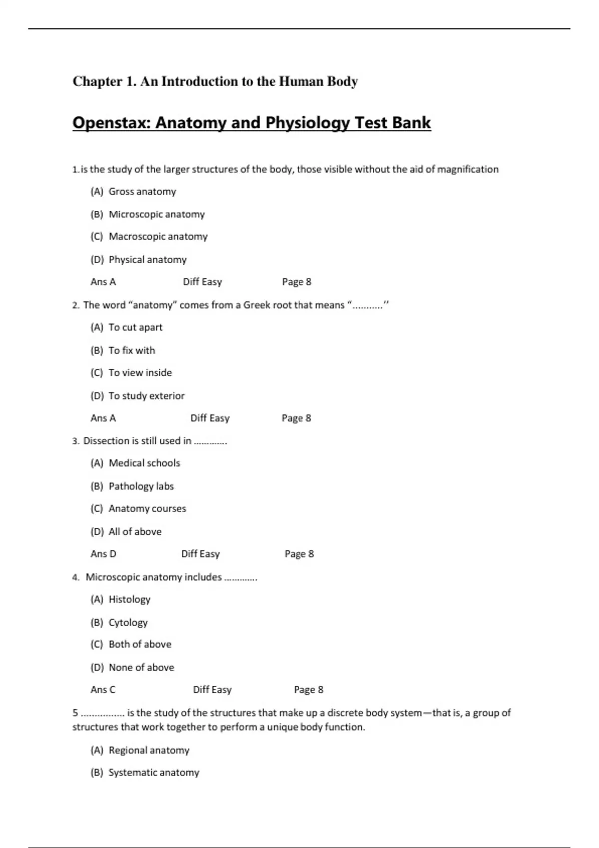ANATOMY AND PHYSIOLOGY OPENSTAX TEST BANK Openstax Anatomy and ...