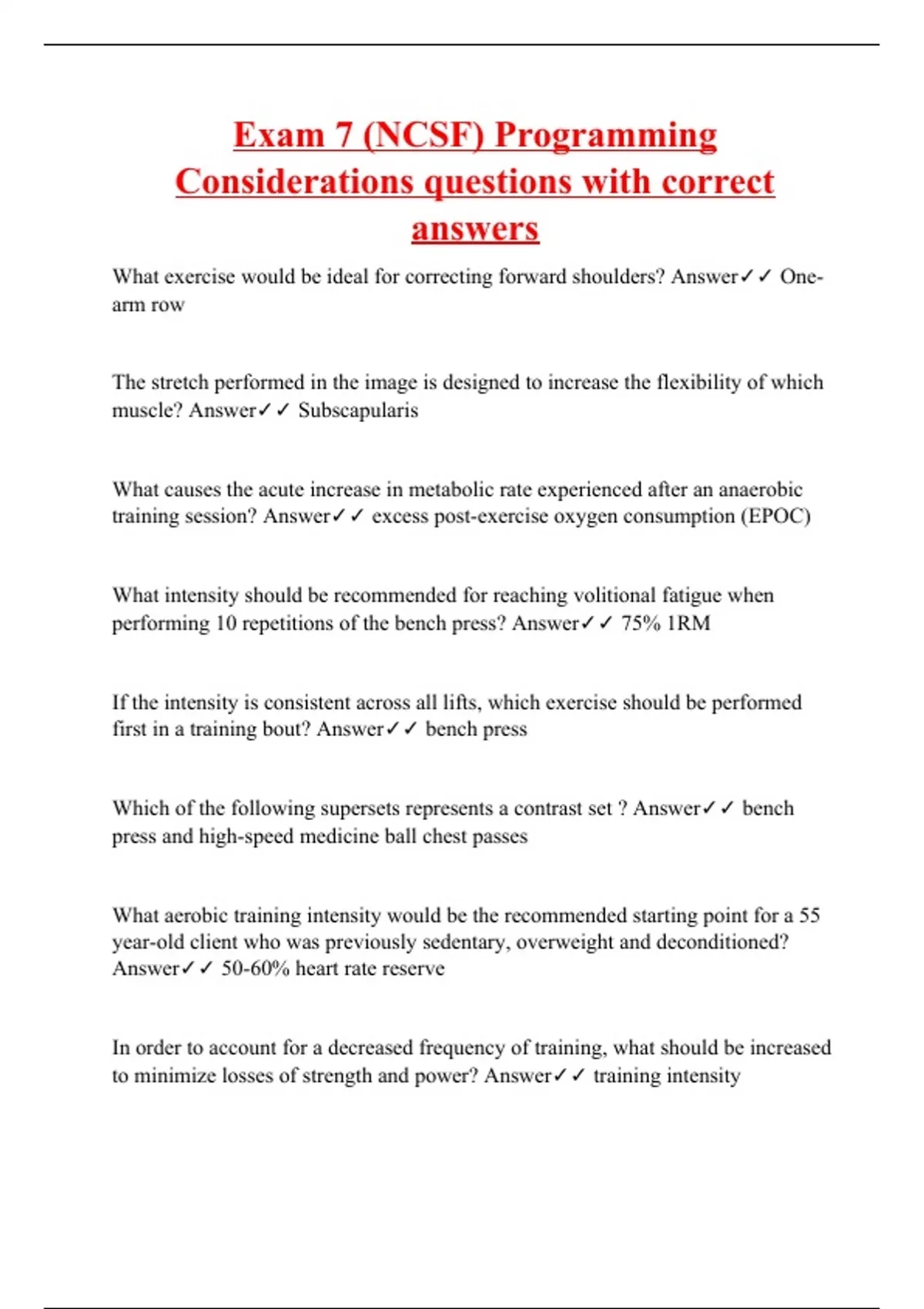 Exam 7 (NCSF) Programming Considerations questions with correct answers ...