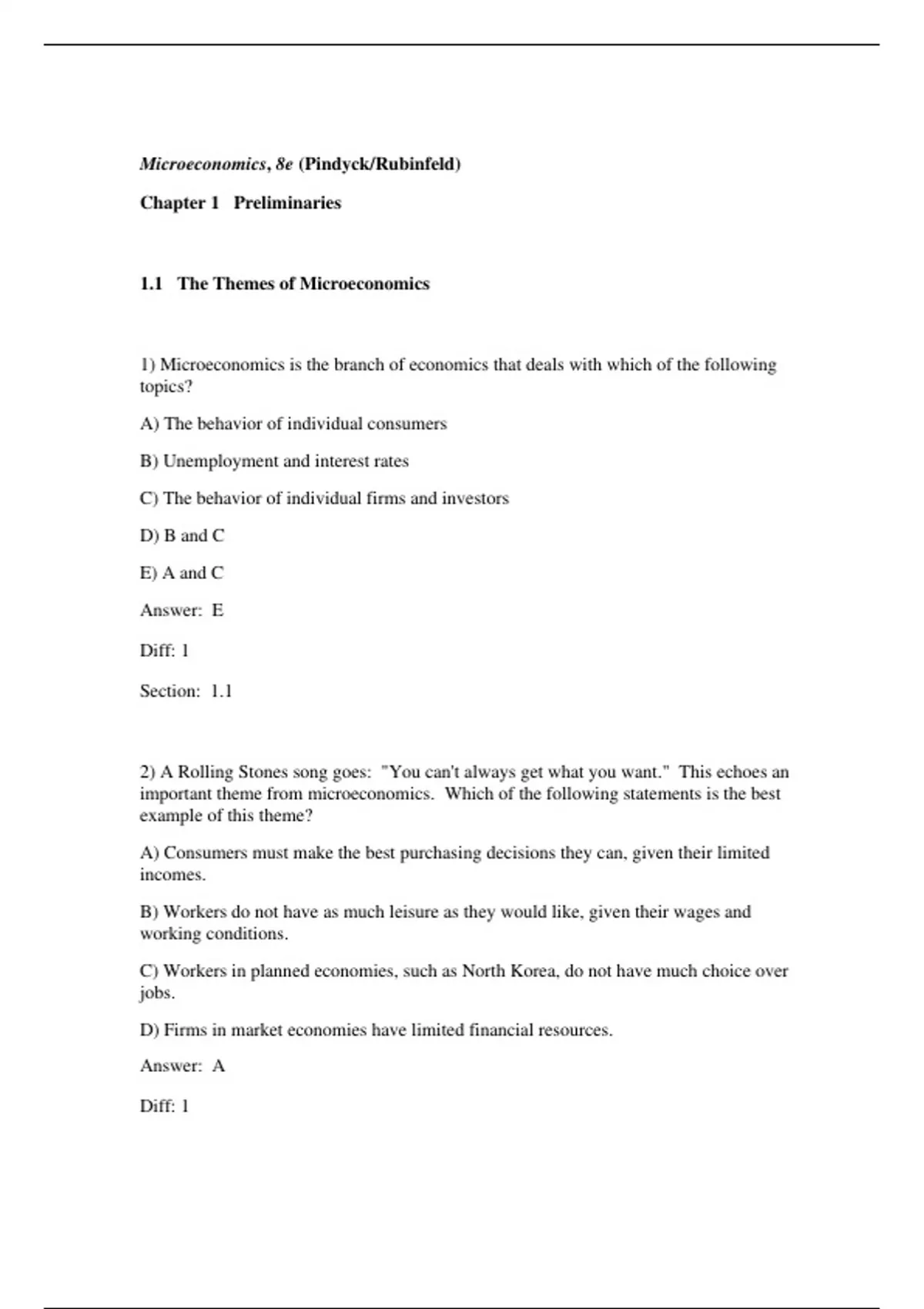 Master Your Course with the [Microeconomics,Pindyck,8e] Test Bank for ...