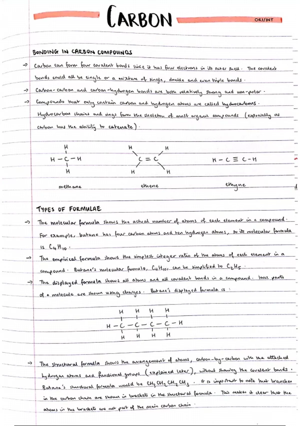 AQA A-Level Chemistry Handwritten Notes – Introduction to organic ...