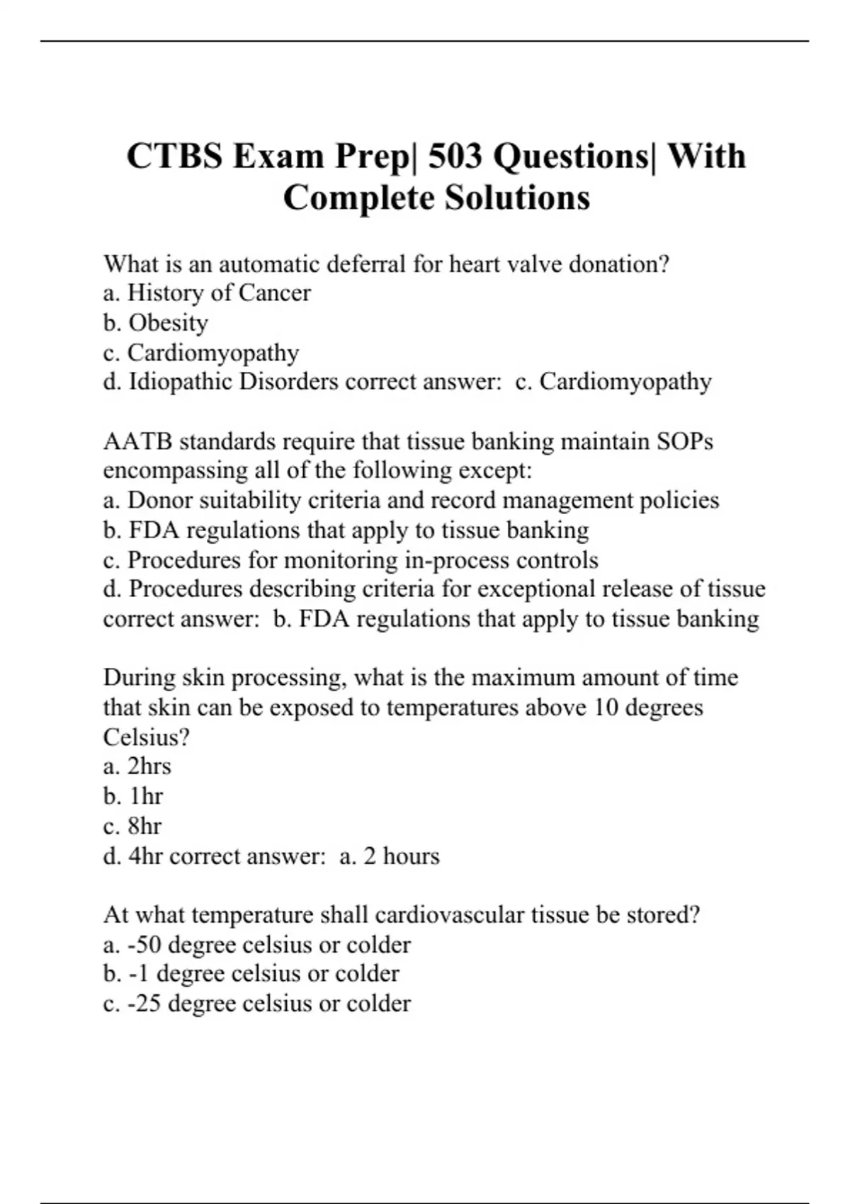 CTBS Exam Prep| 503 Questions| With Complete Solutions - CTBS ...