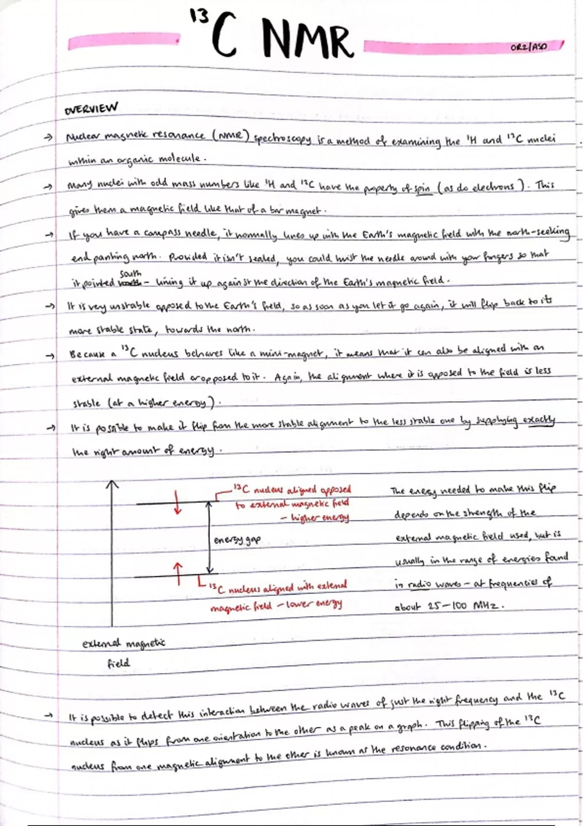 AQA A-Level Chemistry Handwritten Notes – NMR - Unit 3.3.15 - Nuclear ...