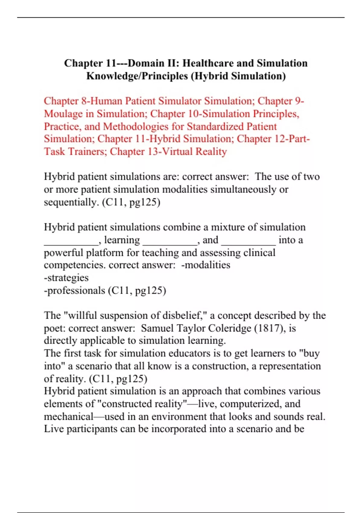Chapter 11---Domain II: Healthcare and Simulation Knowledge/Principles ...