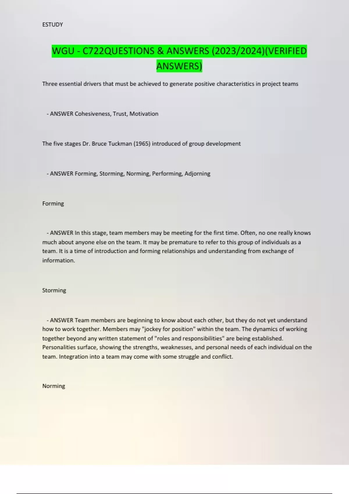 WGU - C722QUESTIONS & ANSWERS (2023/2024)(VERIFIED ANSWERS) - WGU ...