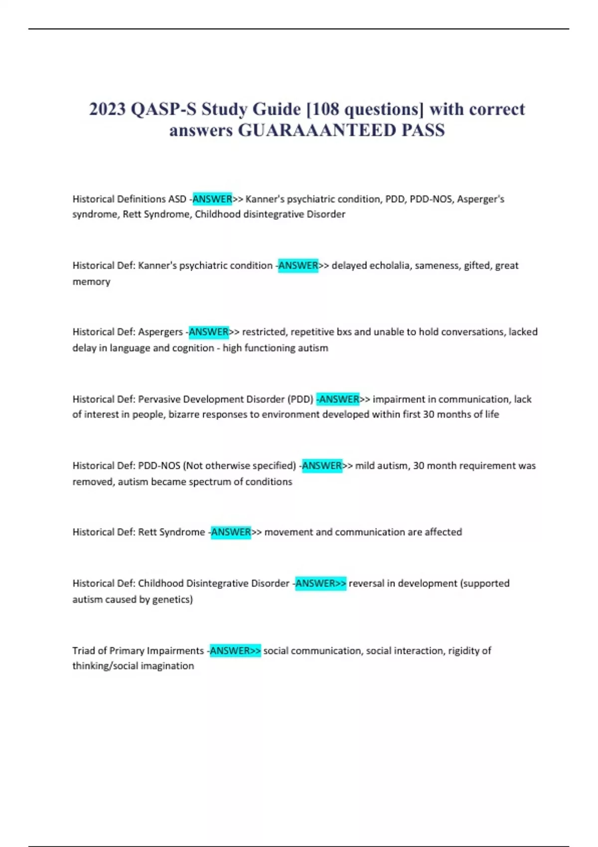 2023 QASP-S Study Guide [108 questions] with correct answers ...