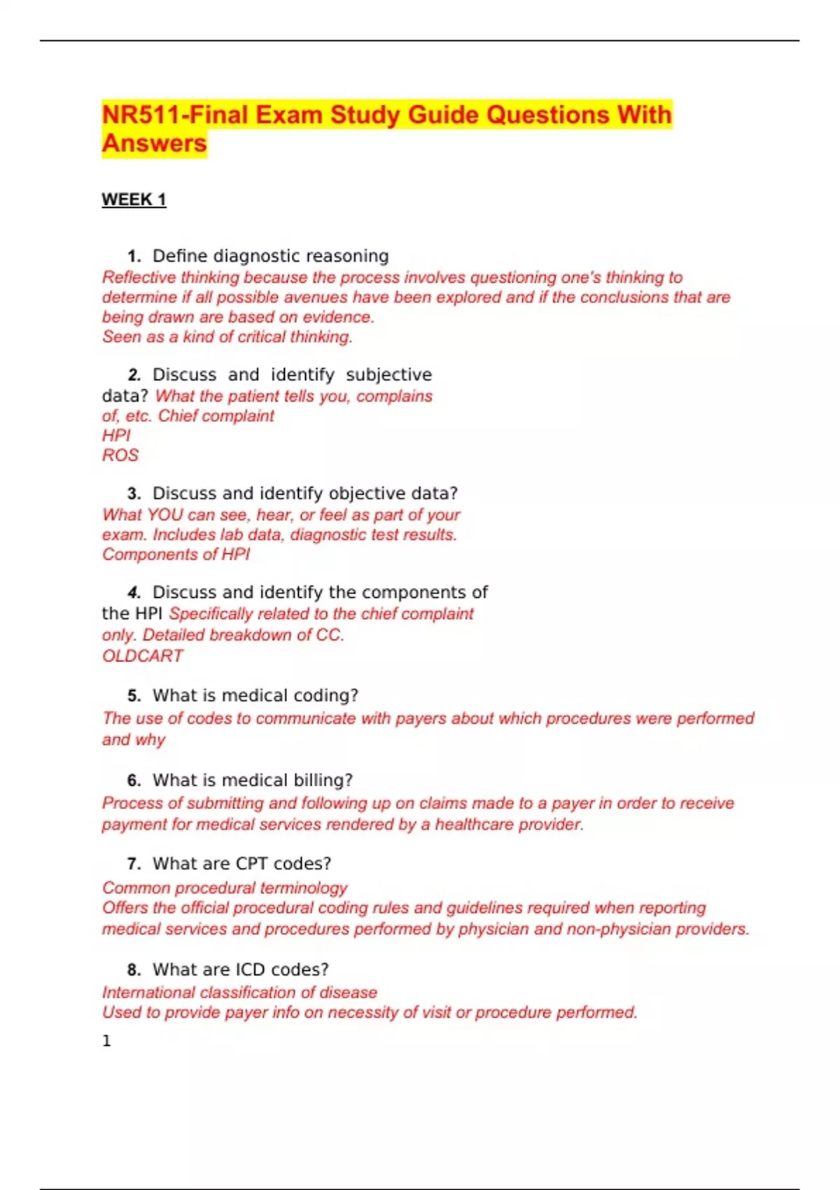NR511-Final Exam Study Guide Questions With Answers - NR511-Finnswer - Stuvia US