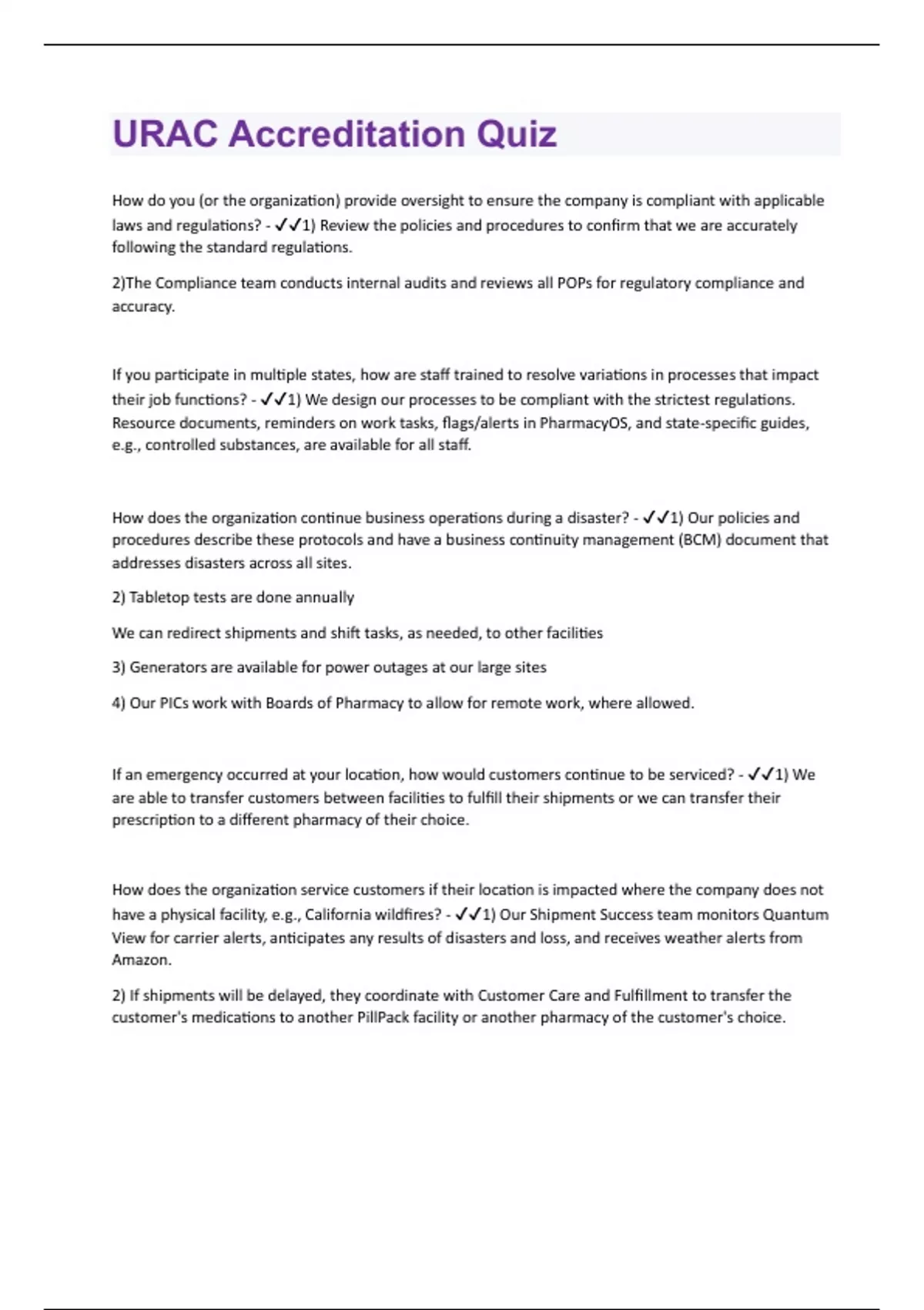 URAC tests compilation everything you need - Stuvia US