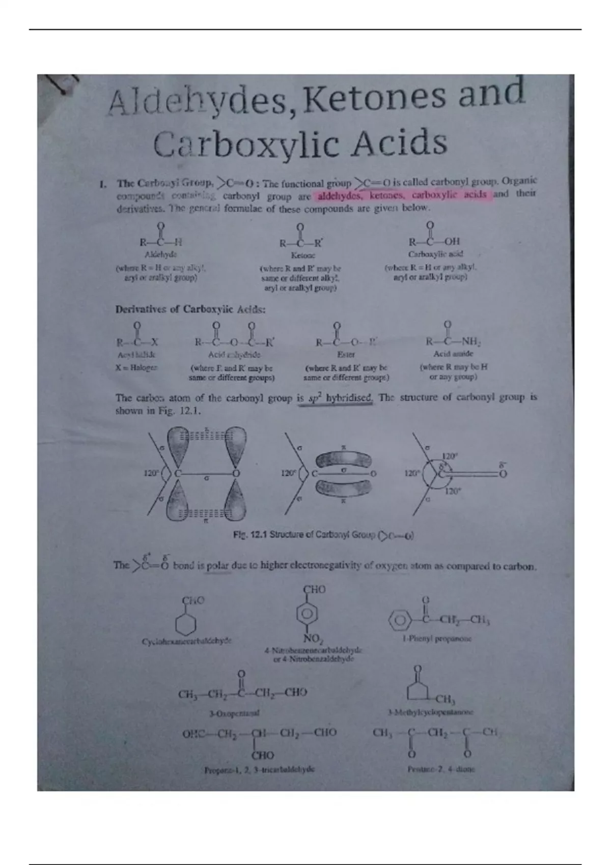 Summary quick notes of Aldehydes, Ketones and Carboxylic acids ...