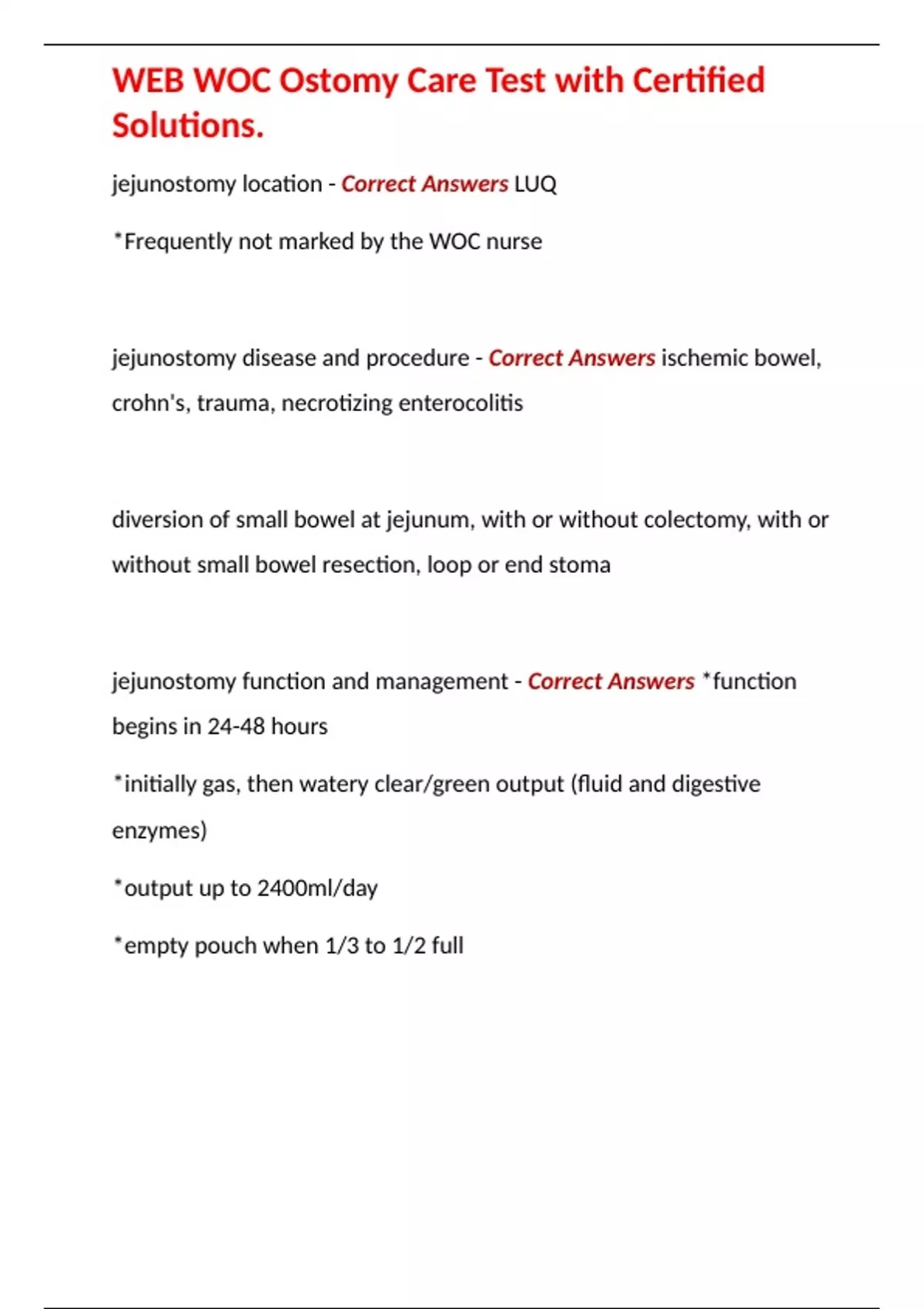 WEB WOC Ostomy Care Test with Certified Solutions. - WEB WOC Ostomy ...