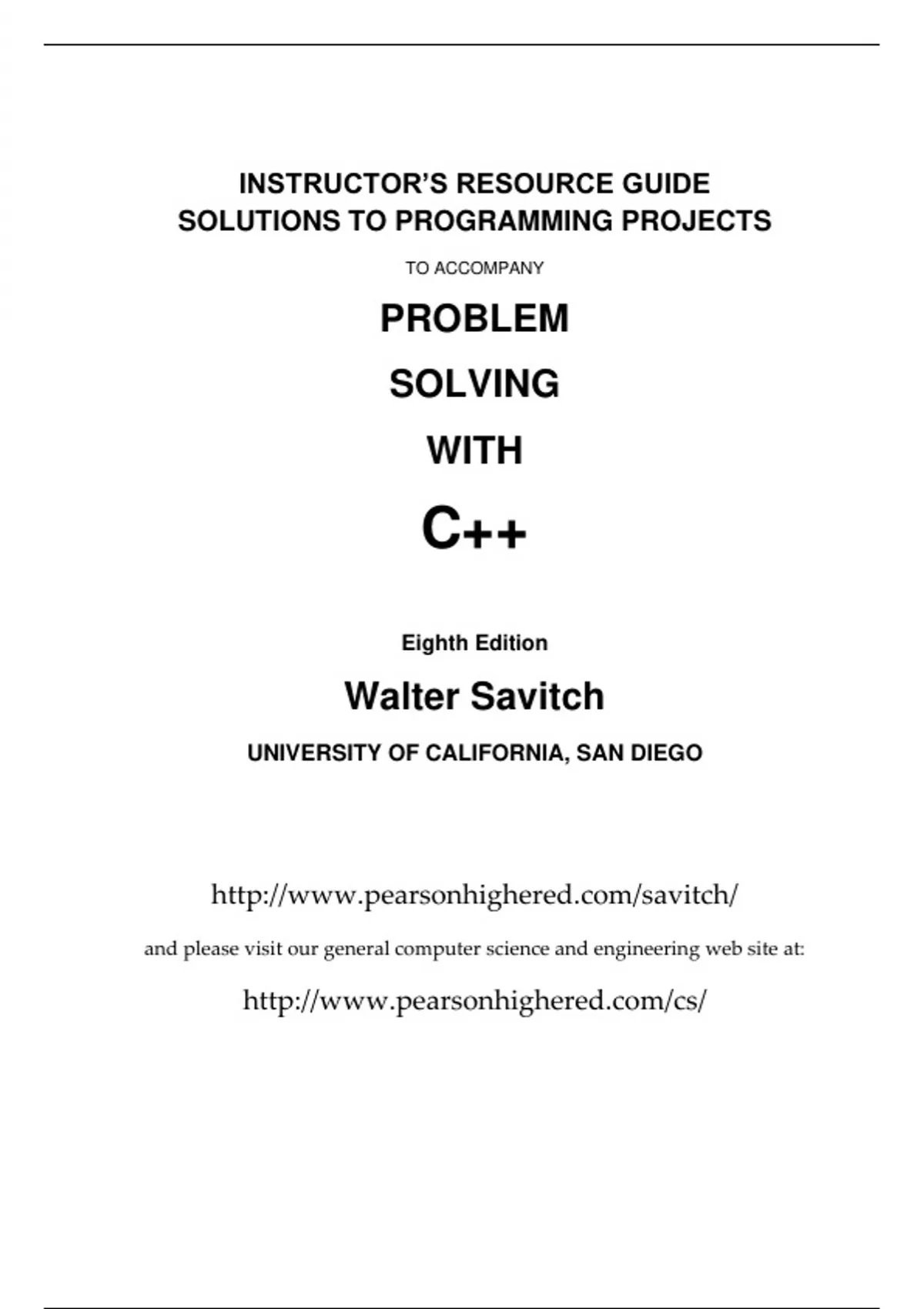 Summary Sorted with the [Problem Solving with C++,Savitch,8e ...