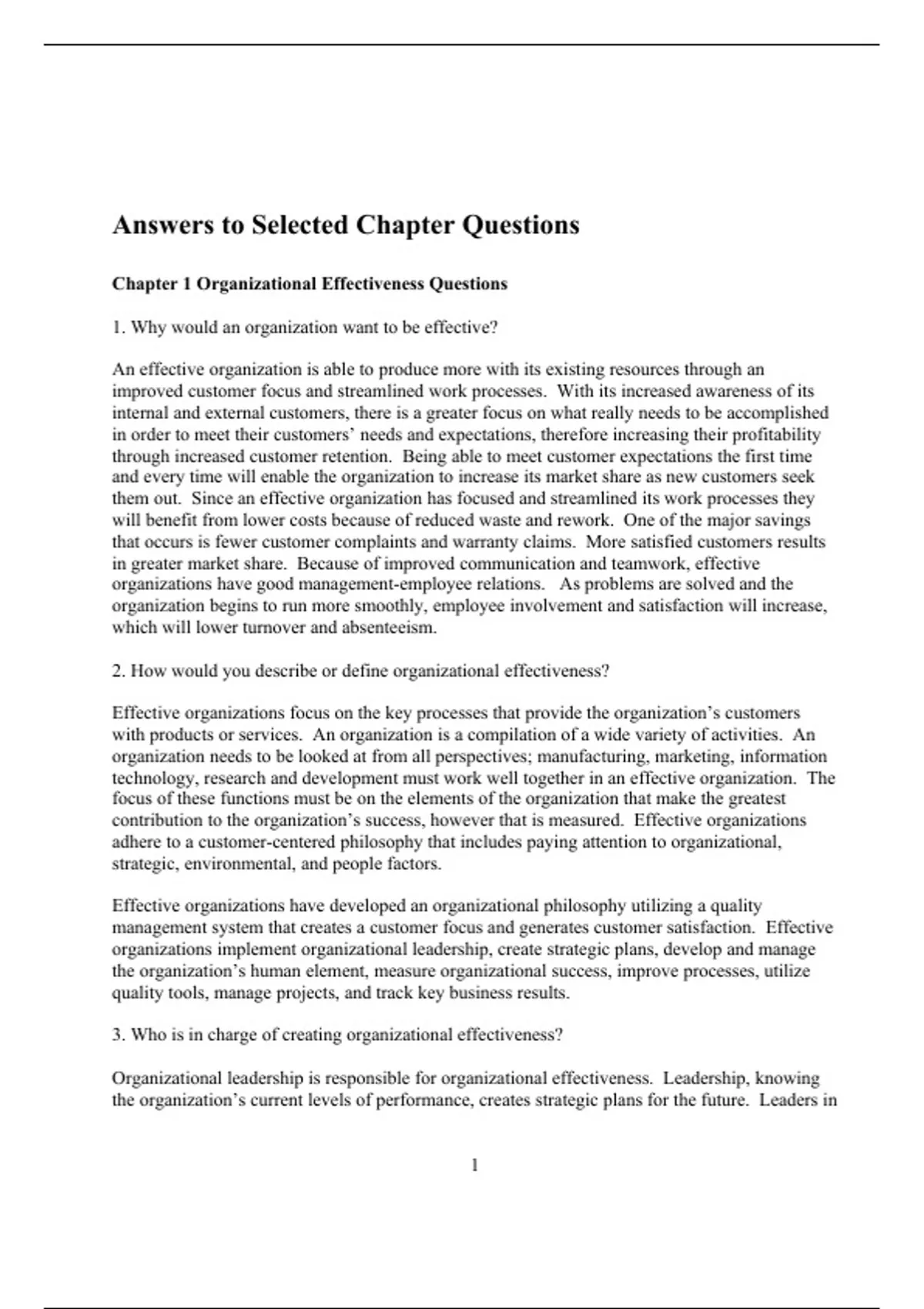 Summary [Quality Management,Summers,2e] Solutions Manual: Your Gateway ...