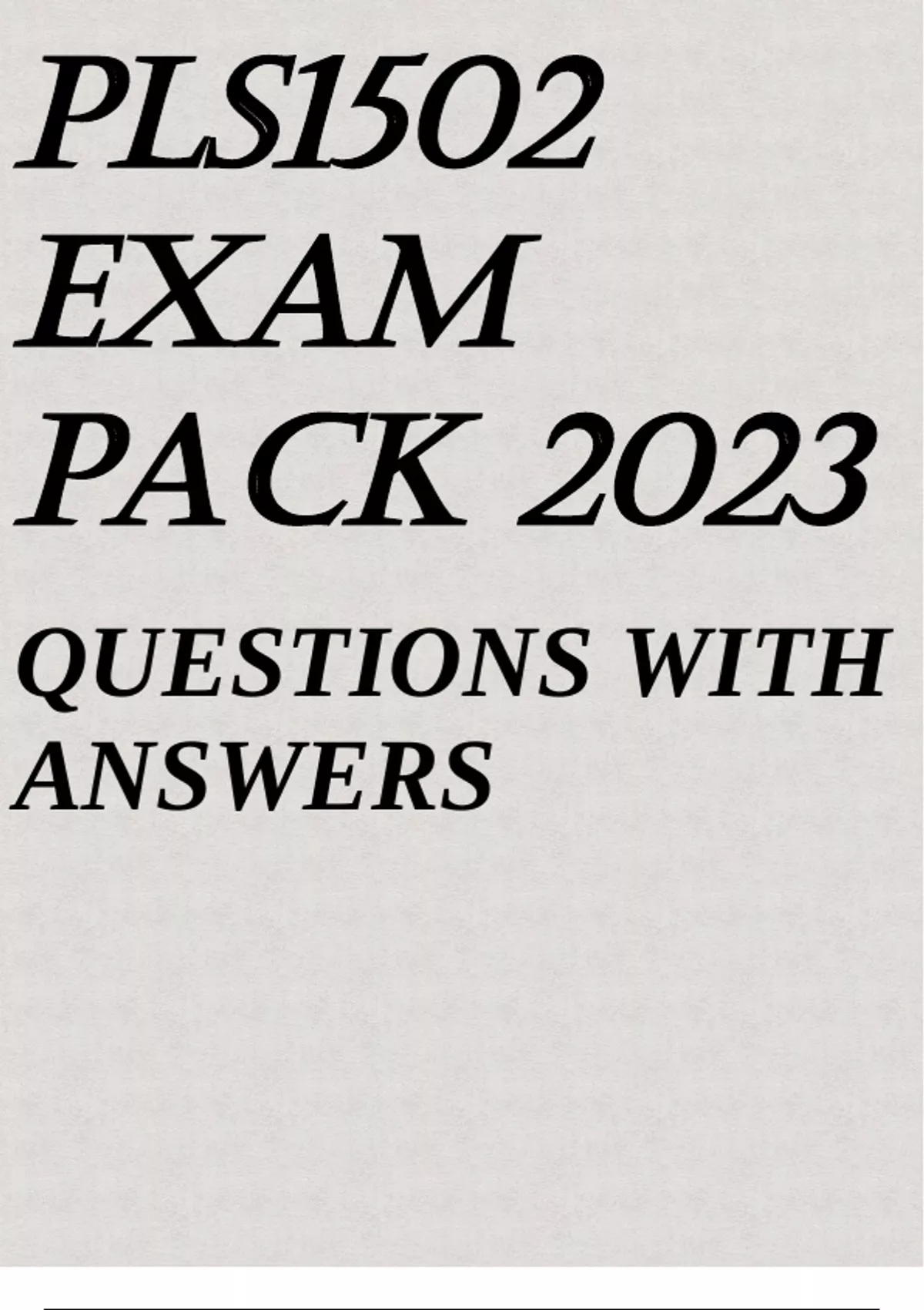 PLS1502 EXAM PACK 2023 - PLS1502 - Introduction To African Philosophy ...