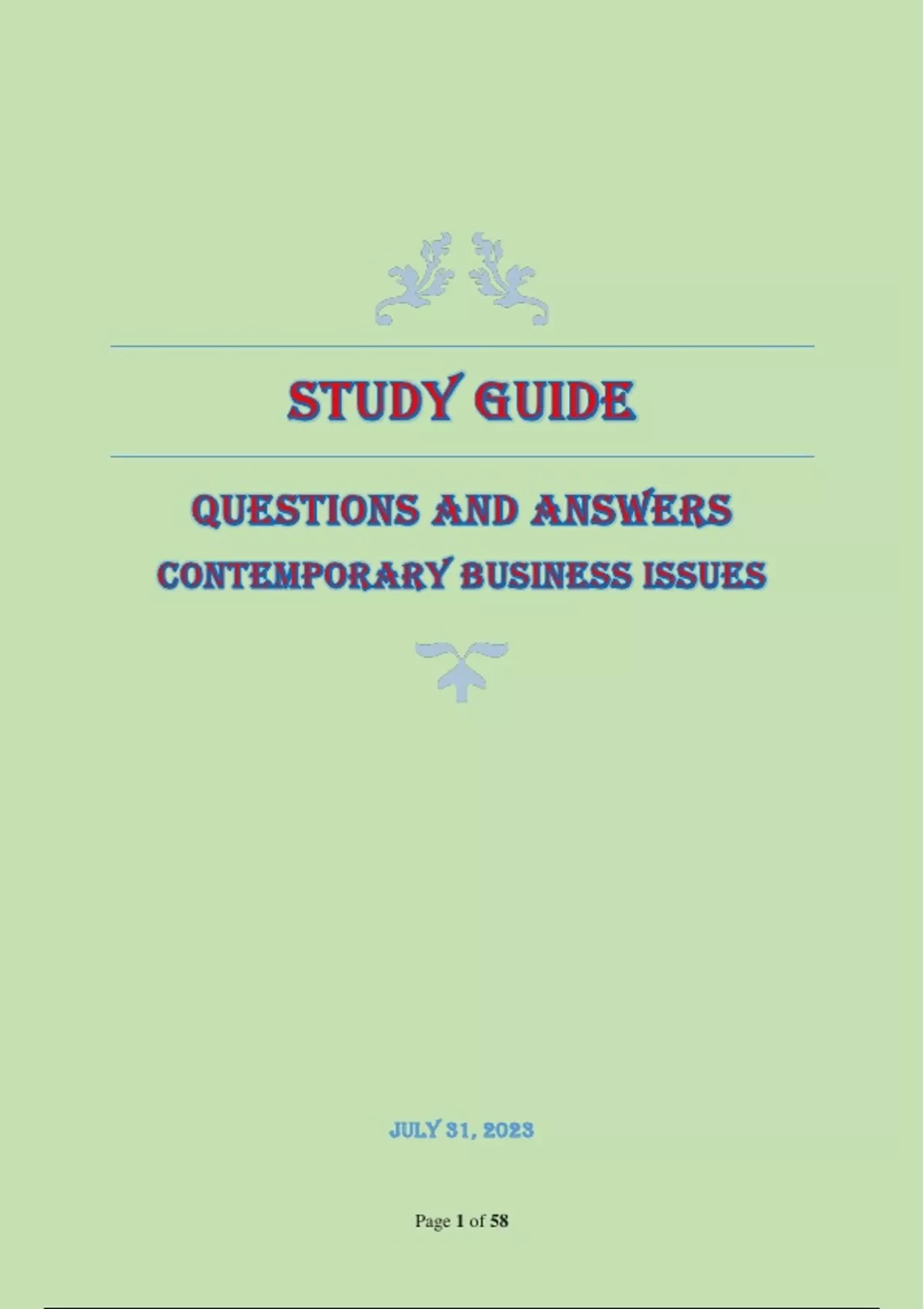 STUDY GUIDE CONTEMPORARY BUSINESS ISSUES - CONTEMPORARY BUSINESS ISSUES ...