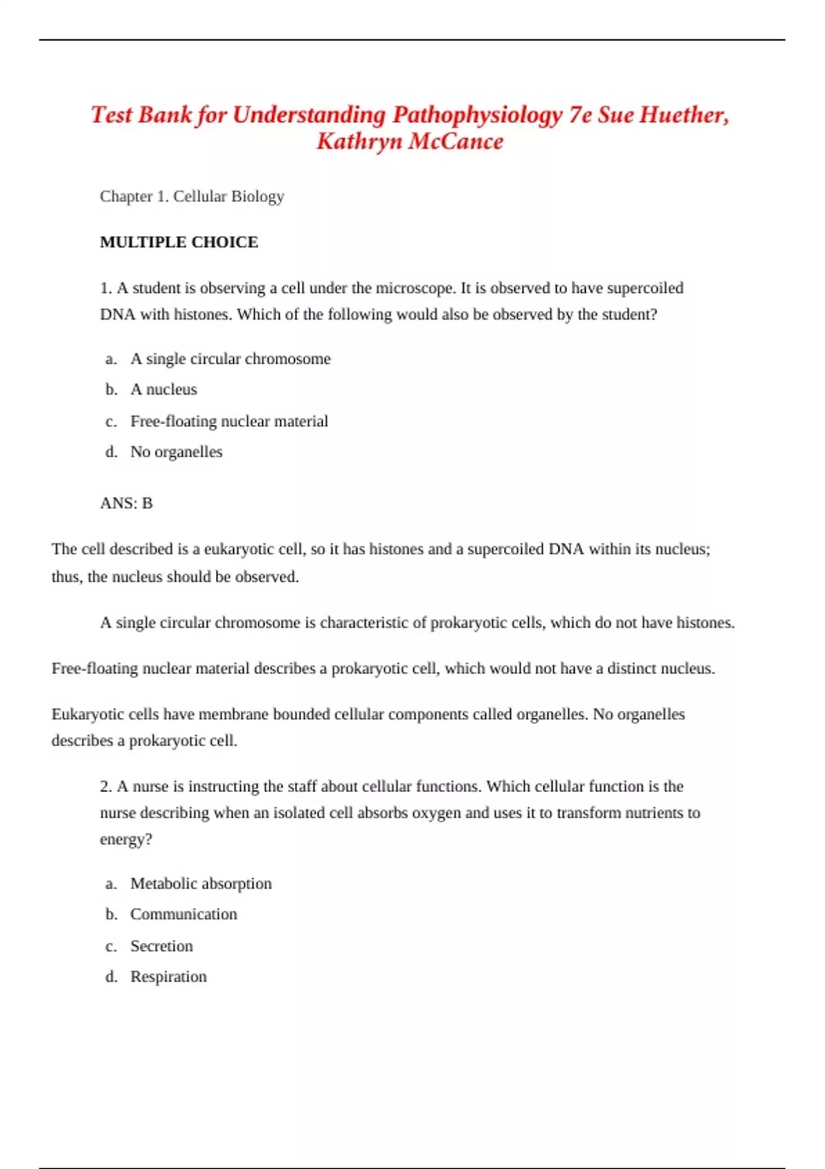 Understanding Pathophysiology 7th Edition By Sue Huether, Kathryn ...