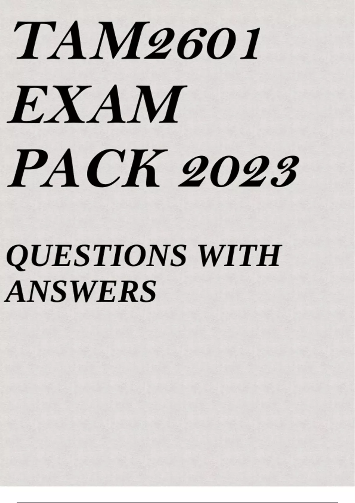 TAM2601 EXAM PACK 2023 - TAM2601 - Teacher As Manager (TAM2601) - Stuvia SA