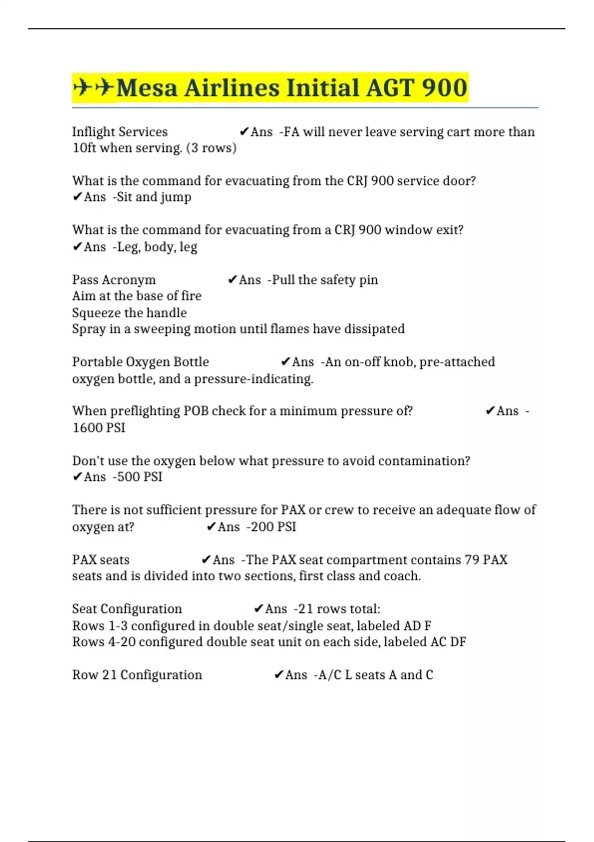 Mesa Airlines Initial AGT 900 - Mesa Airlines Initial AGT 900 - Stuvia US