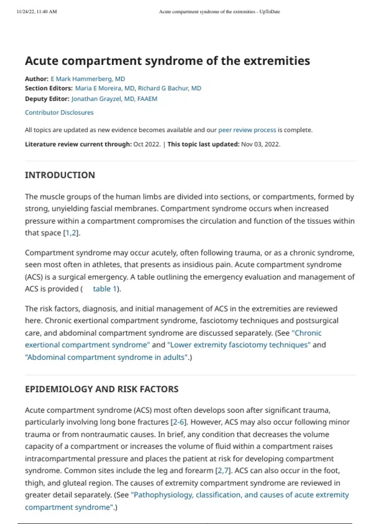 Acute compartment syndrome of the extremities - Bsn Nursing - Stuvia US