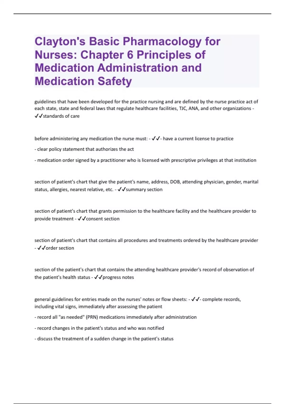 Clayton's Basic Pharmacology for Nurses: Chapter 6 Principles of ...
