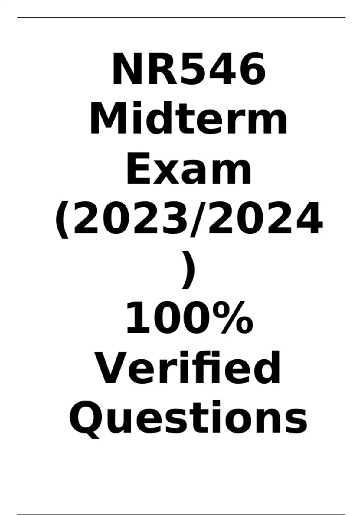 NR 546 Midterm Exam 2024/2025 - Stuvia US