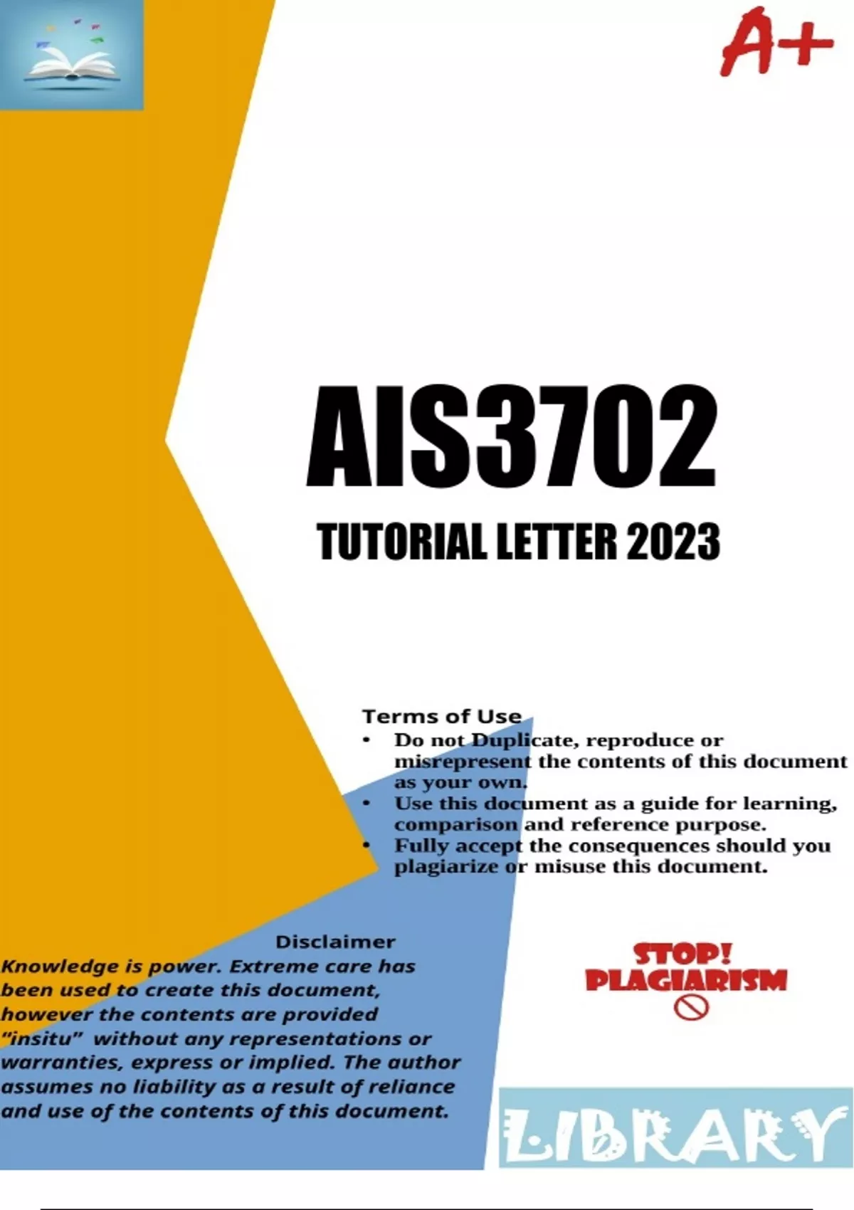 AIS3702 Tutorial Letter 2023 (EXERCISES) - AIS3702 - Stuvia SA