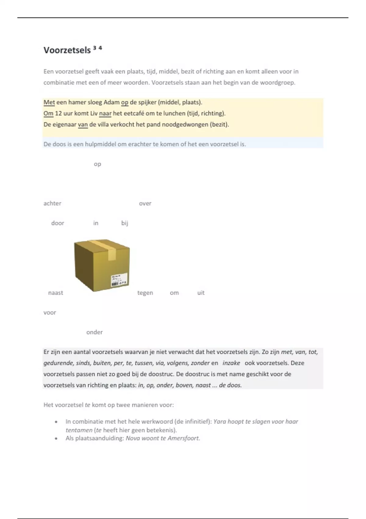 Samenvatting Voorzetsels (Hogeschooltaal Nederlands) - Hogeschooltaal ...