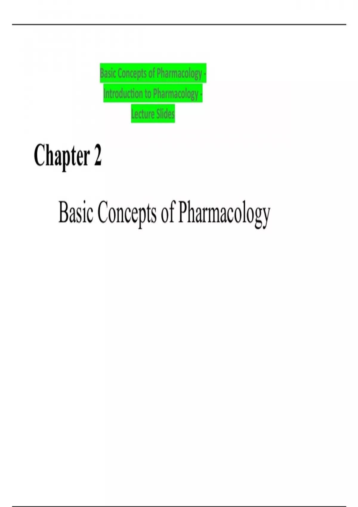 Basic Concepts of Pharmacology -Introduction to Pharmacology Lecture Slides - Nursing ...
