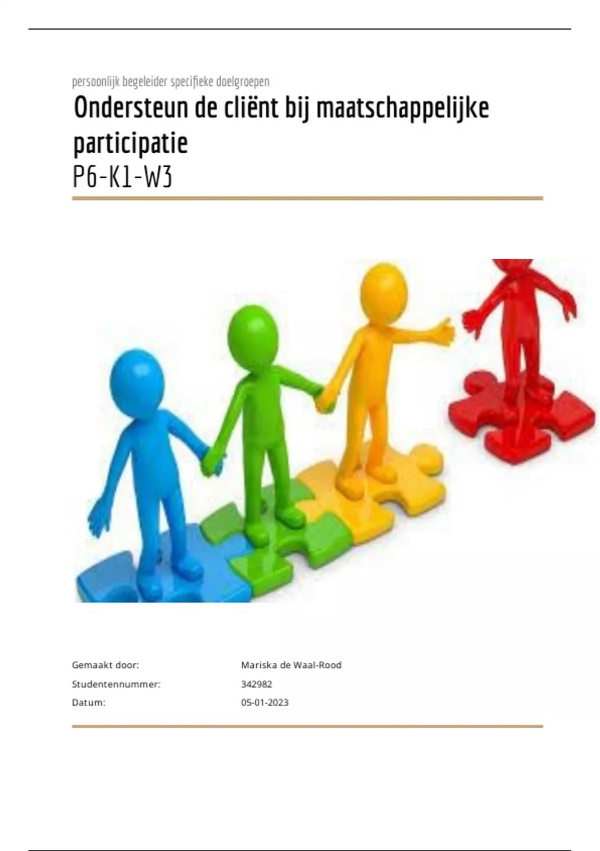 volledig en uitgebreid verantwoordingsverslag van het examen participatie B1-K1-W1 - Mbo ...