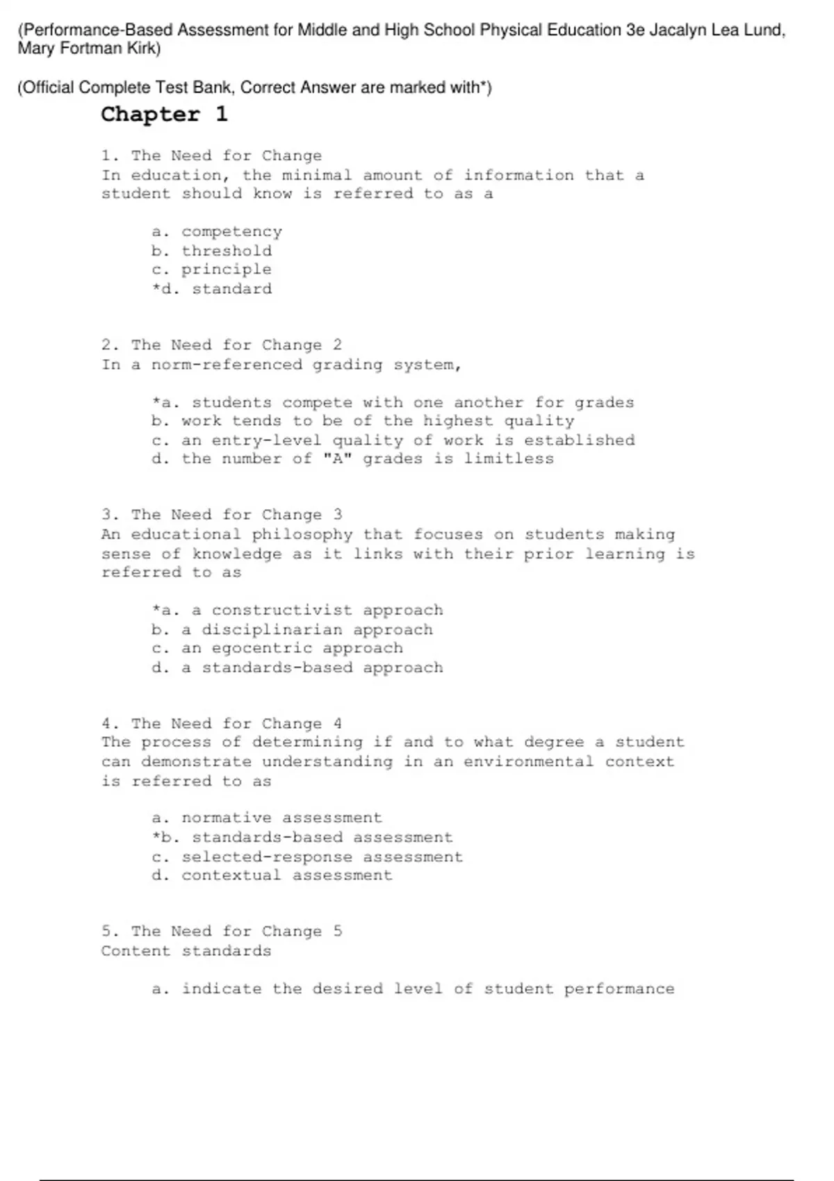 Performance-Based Assessment for Middle and High School Physical ...