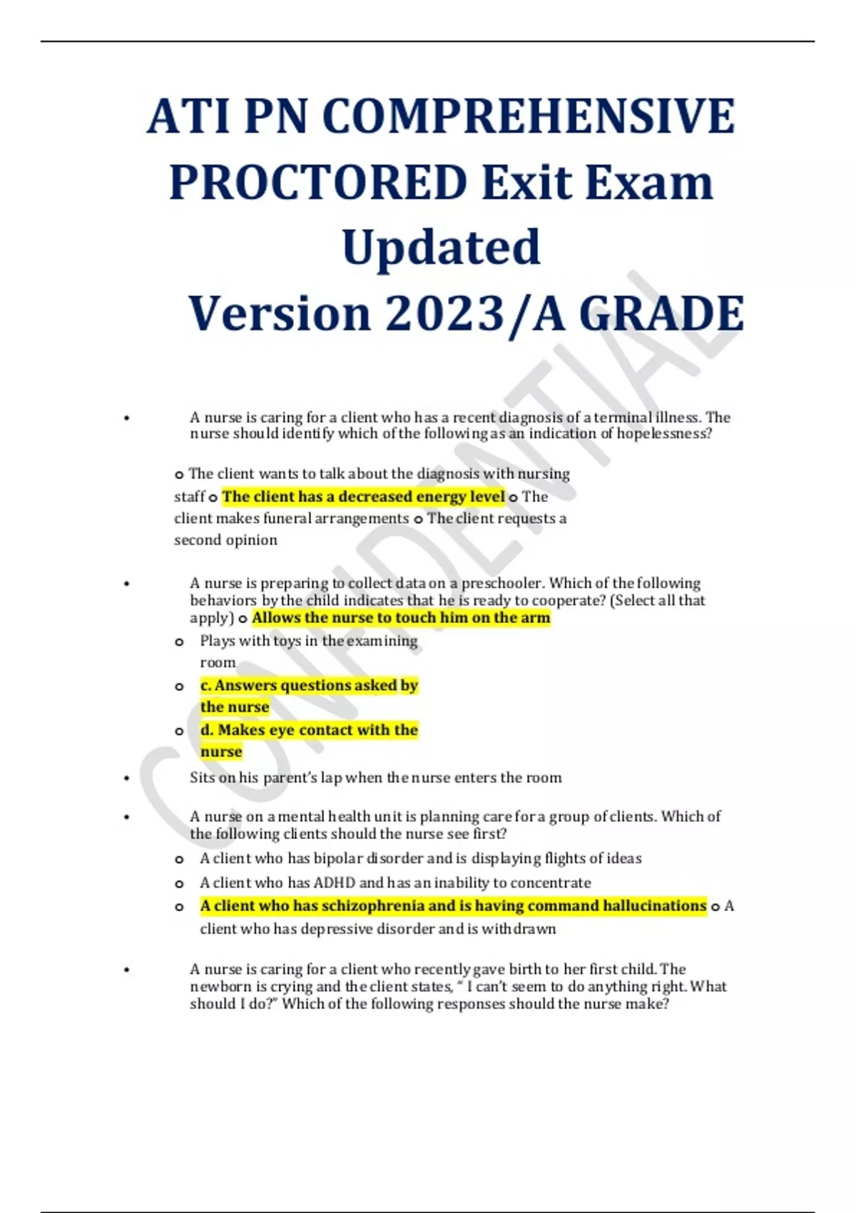 ati pn comprehensive predictor form a-b-c-and-d latest update each form ...
