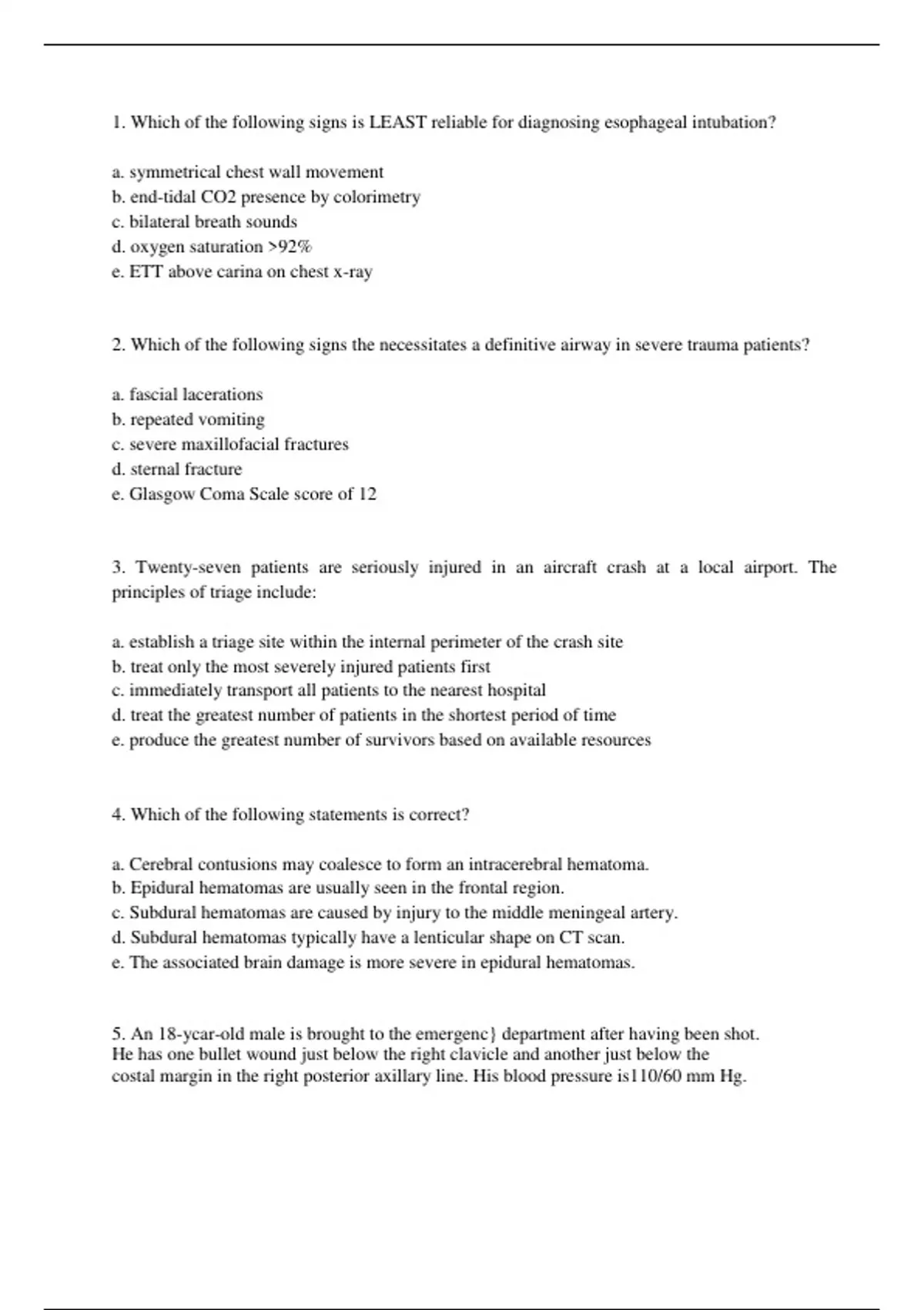 Atls Post Test MCQ With Answers Atls Post Stuvia US
