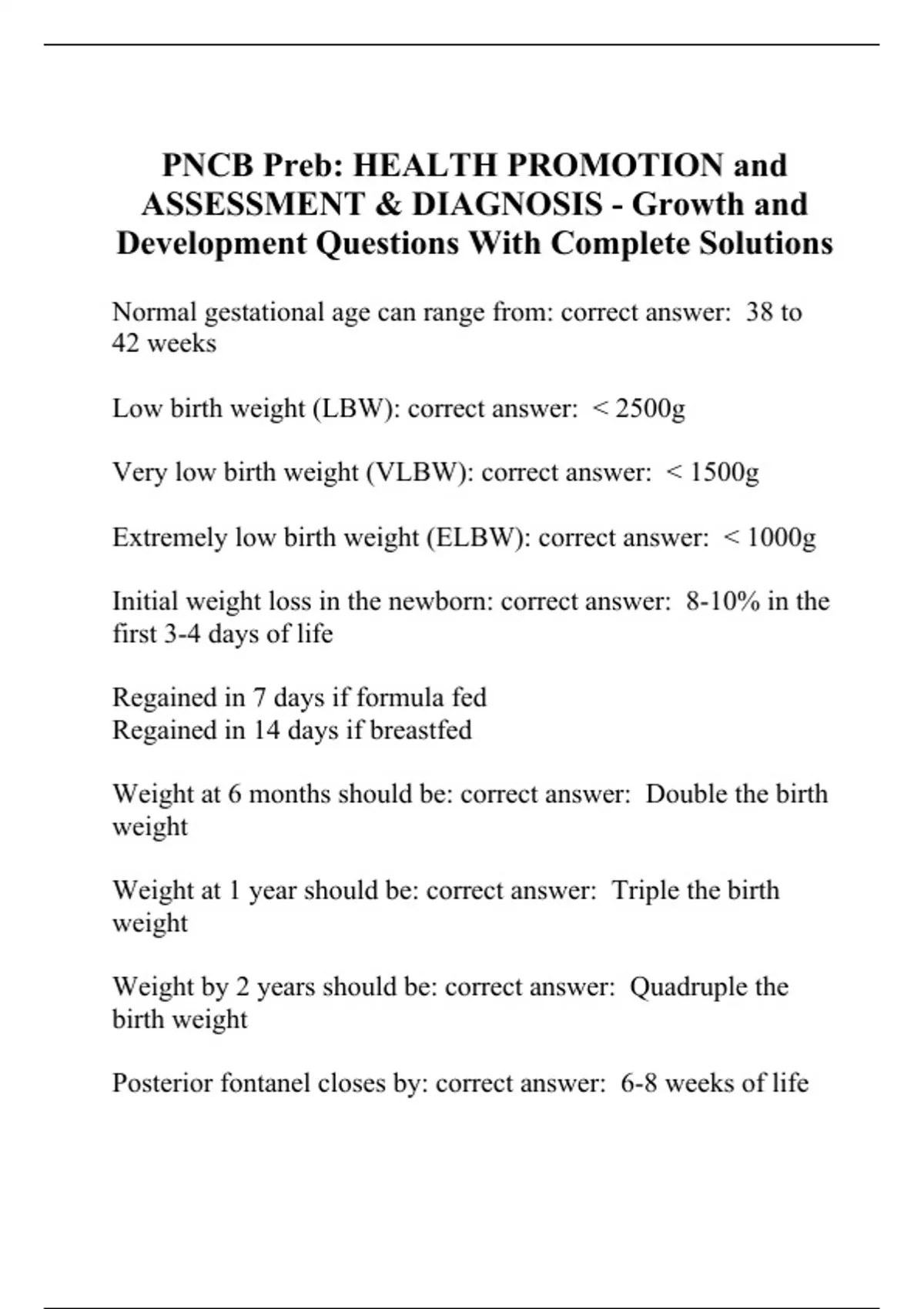 PNCB Preb: HEALTH PROMOTION and ASSESSMENT & DIAGNOSIS - Growth and ...