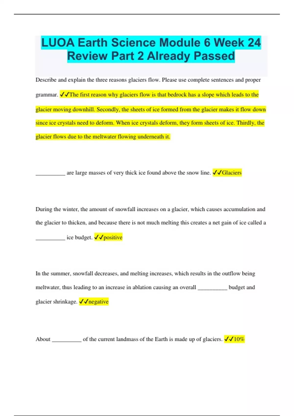 LUOA Earth Science Module 6 Week 24 Review Part 2 Already Passed - LUOA ...