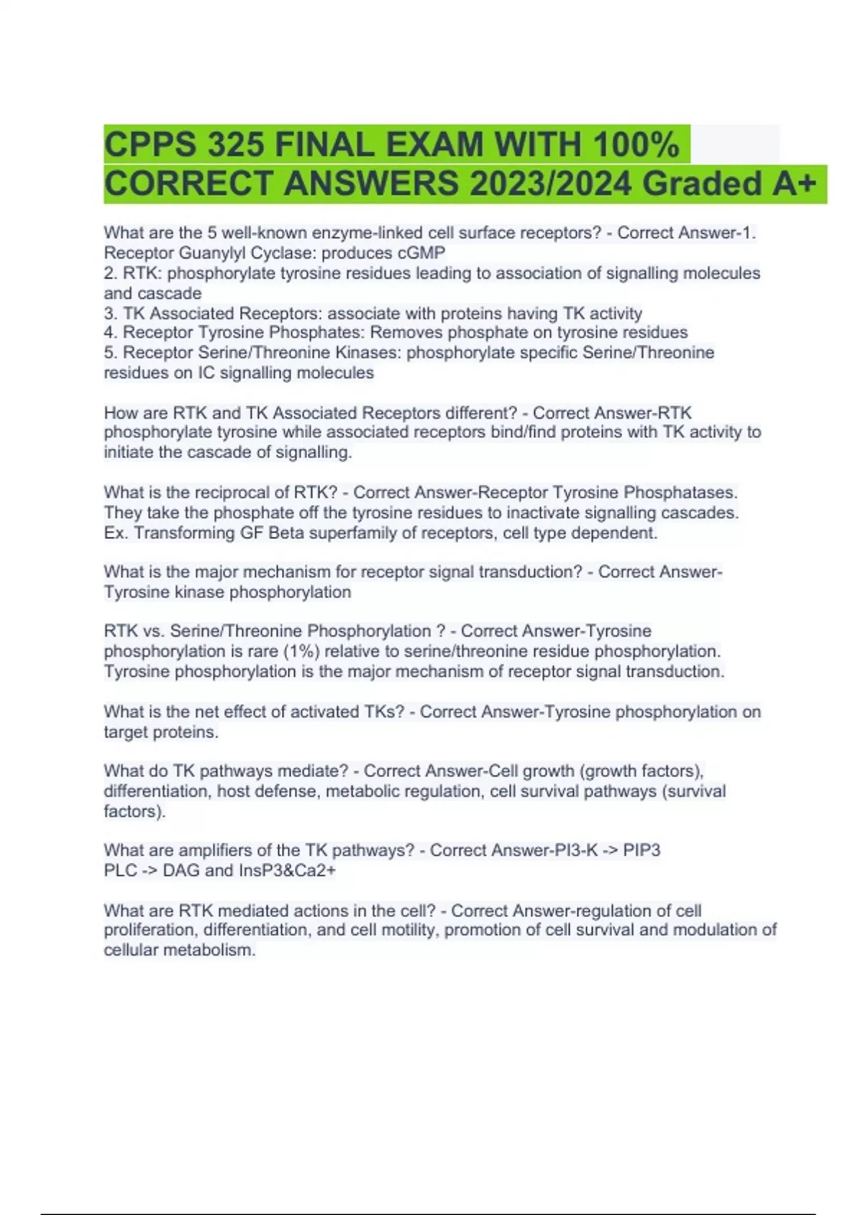 CPPS EXAM PRACTICE QUESTIONS WITH CORRECT ANSWERS 2023/2024 (Graded) - CPPS - Stuvia UK