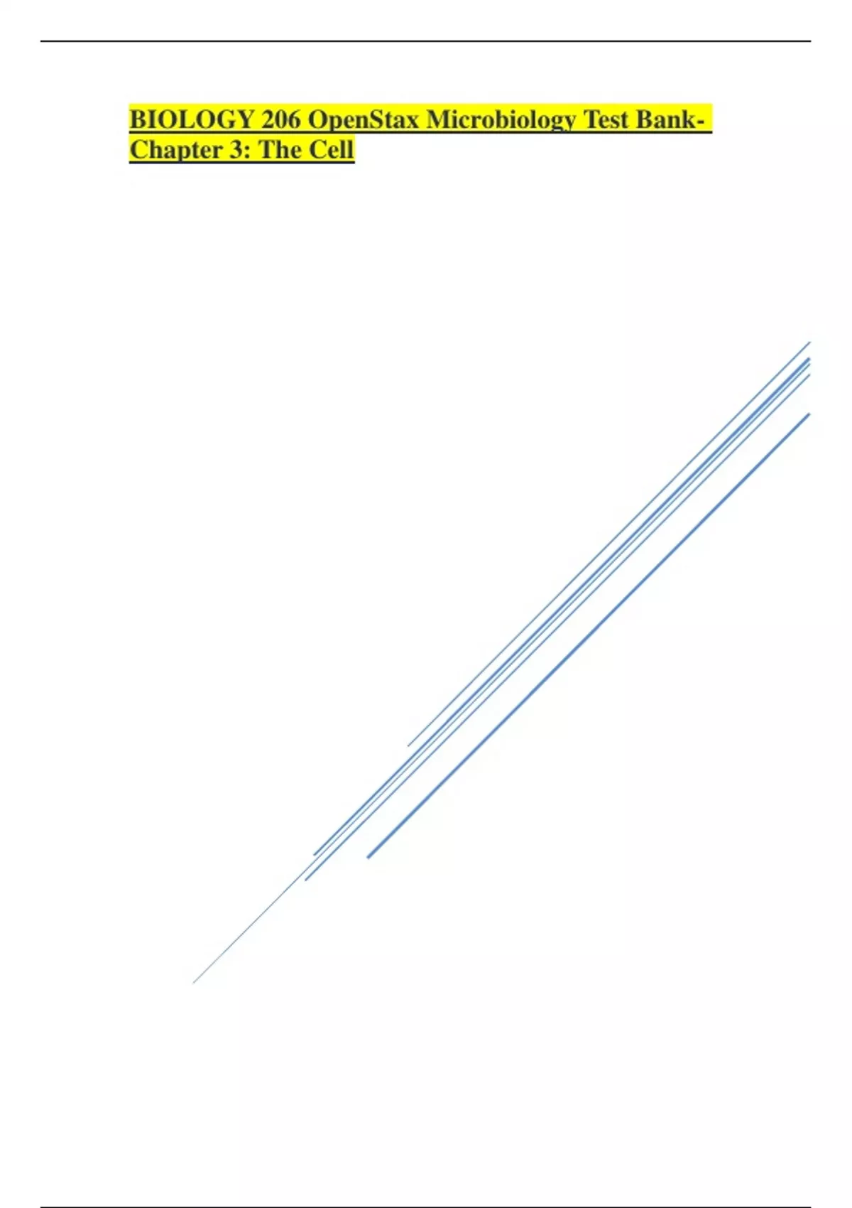 BIOLOGY 206 OpenStax Microbiology Test Bank- Chapter 3: The Cell ...