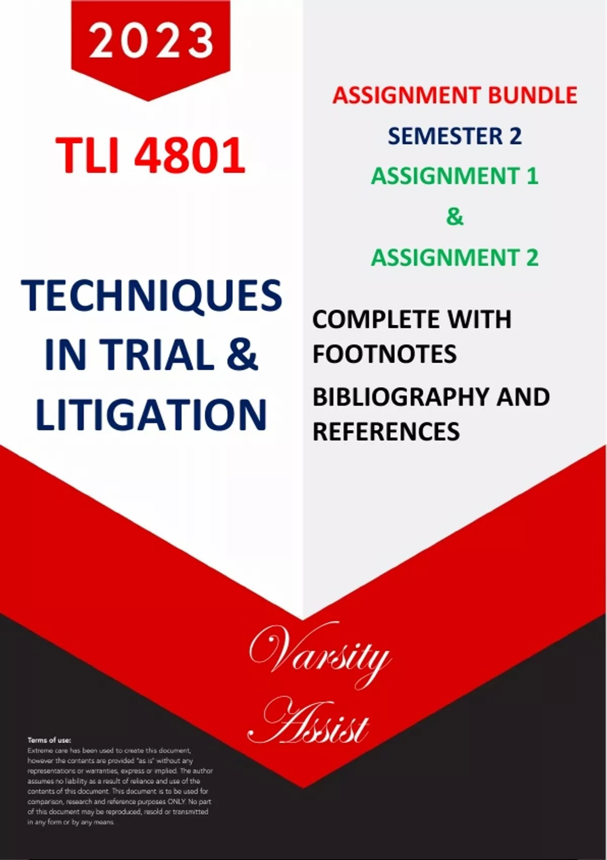 TLI4801 - "2024 " SEMESTER 1 - BOTH ASSIGNMENTS 1 & 2 (Save with this document) Includes ...