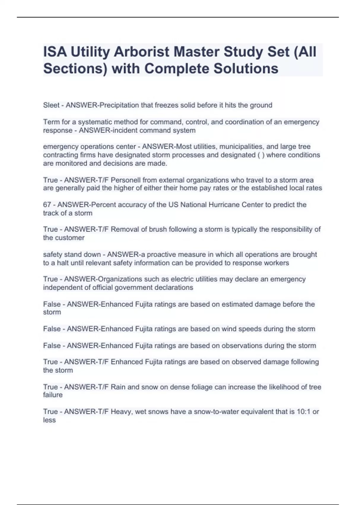 ISA Utility Arborist Master Study Set (All Sections) with Complete ...