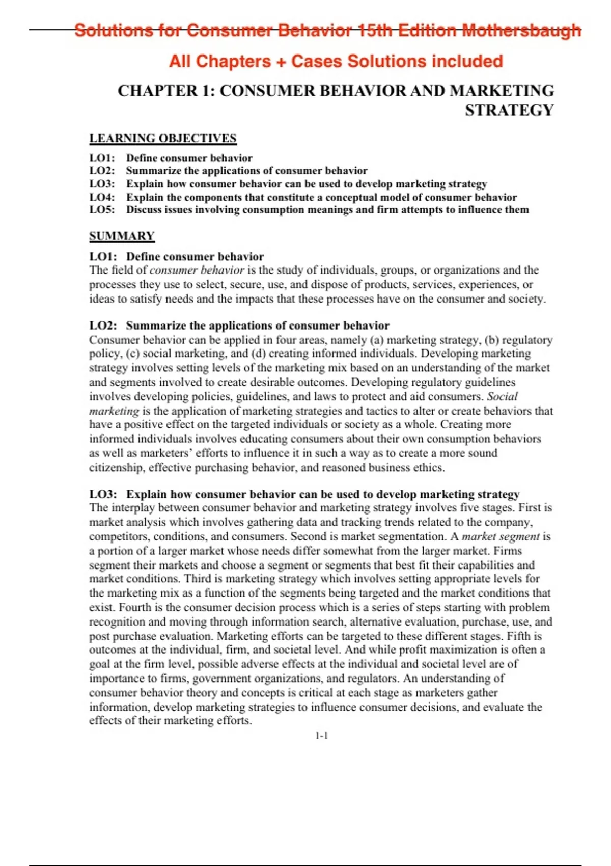 Solutions for Consumer Behavior, 15th Edition by David Mothersbaugh ...